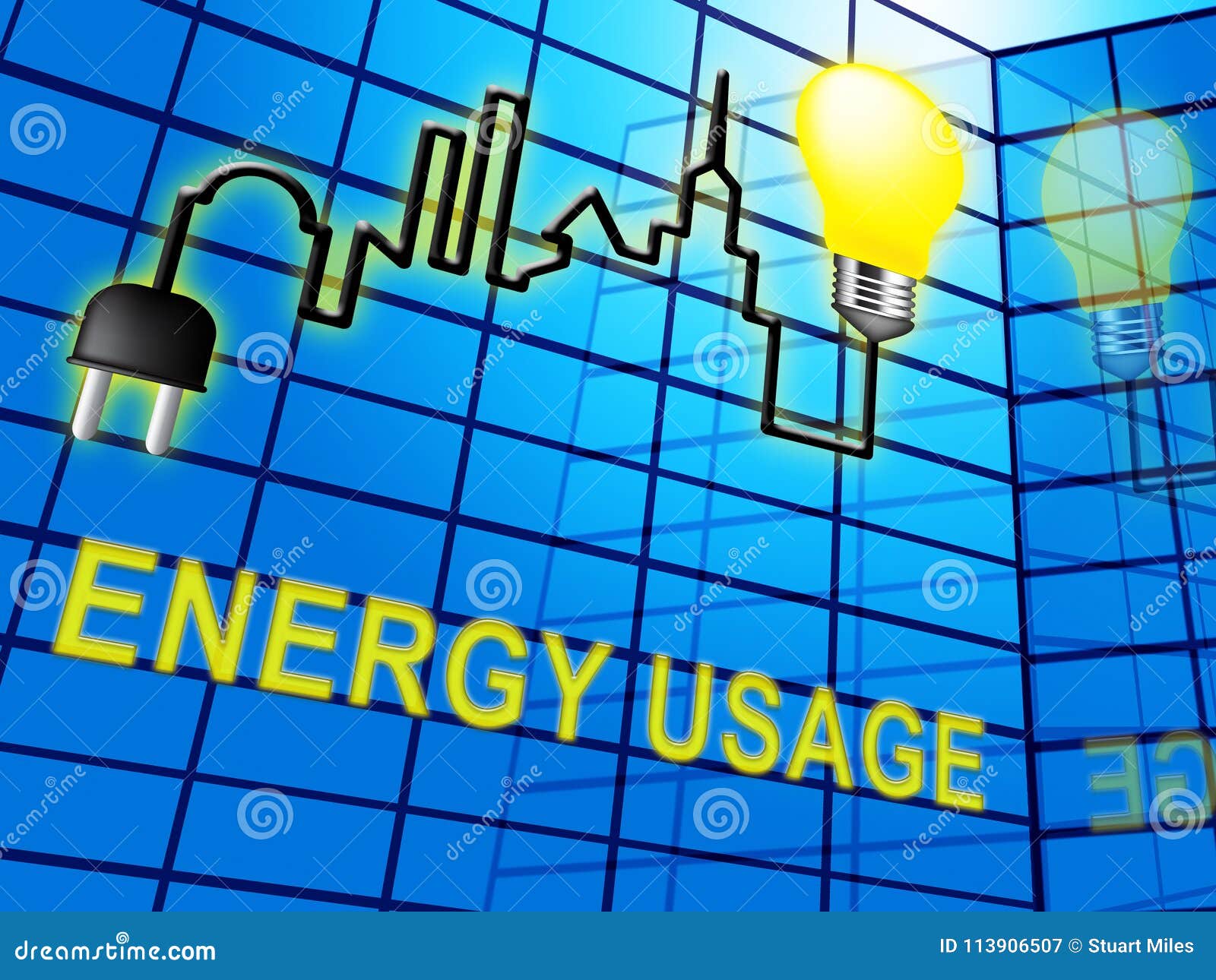 Energy Usage Means Power Use 3d Illustration Stock Illustration ...