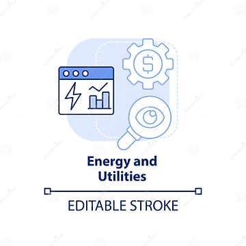 Energy and Utilities Light Blue Concept Icon Stock Vector ...