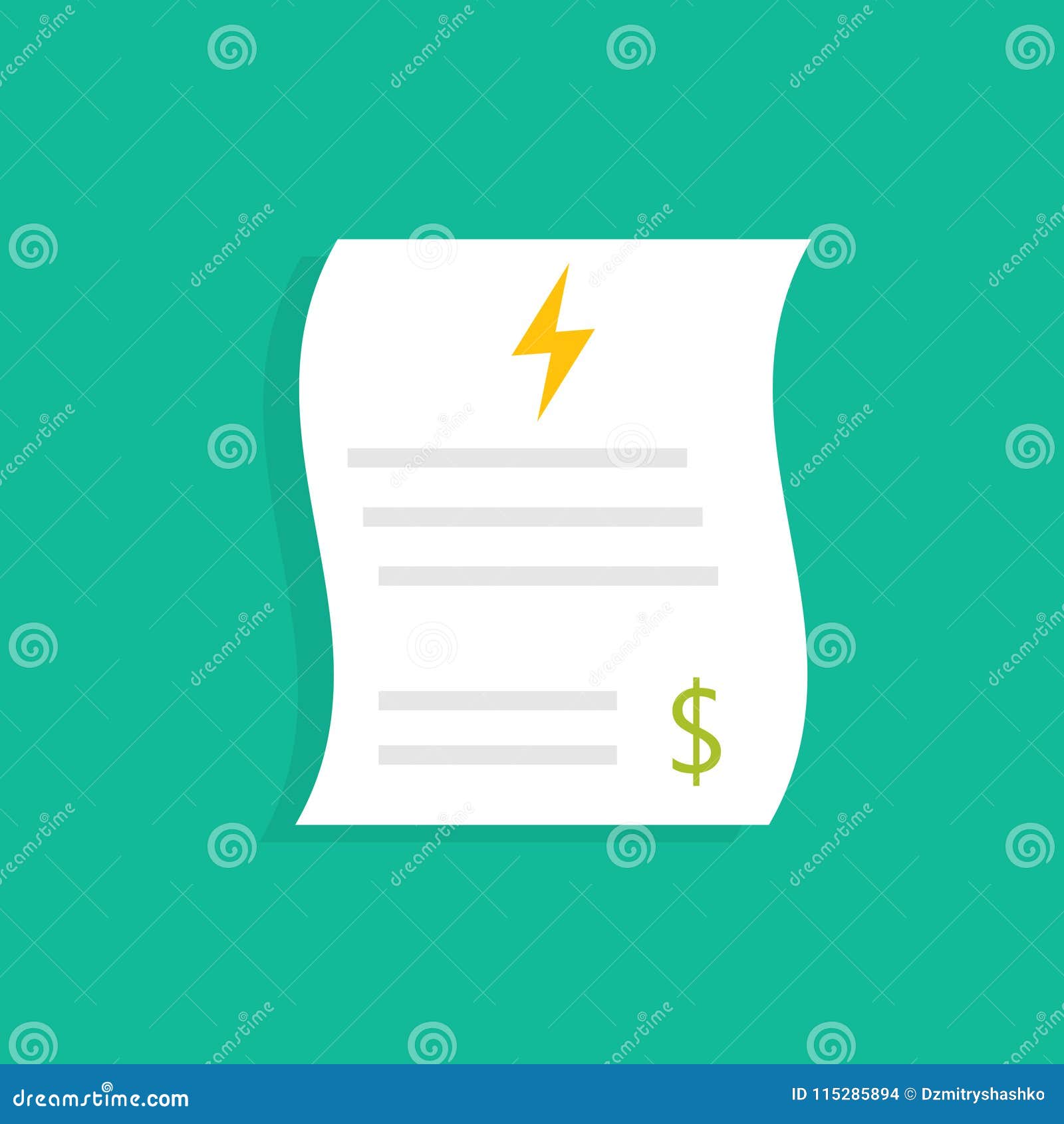 Energy utility bills stock vector. Illustration of electricity - 115285894