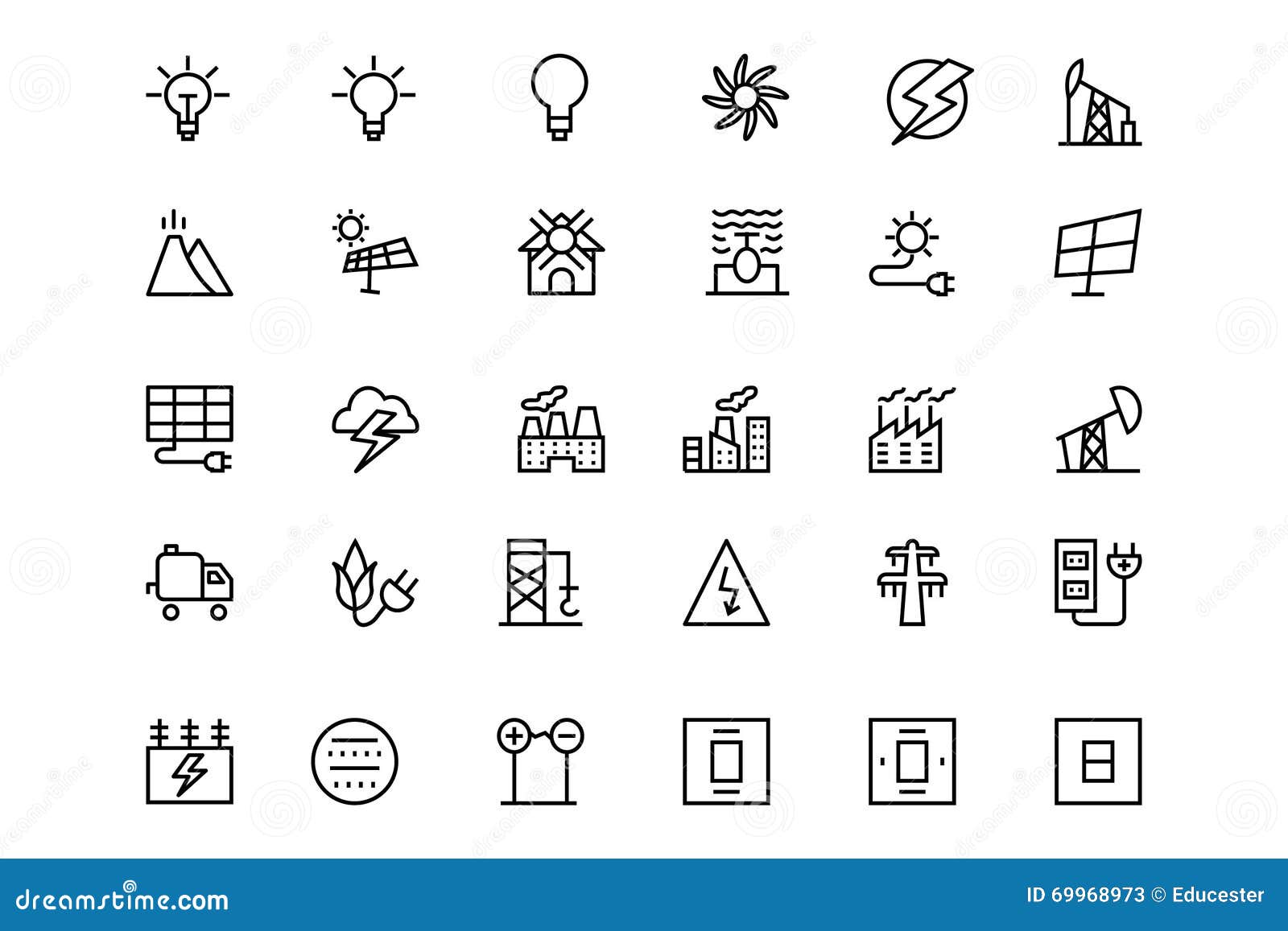 Energy Vector Line Icons 3 stock illustration. Illustration of lifter ...
