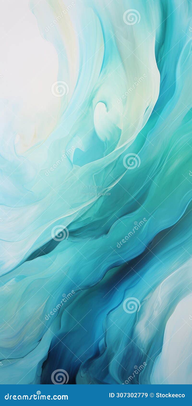 Abstract Painting 27: a Whirlwind of Turquoise Brushstrokes Stock ...