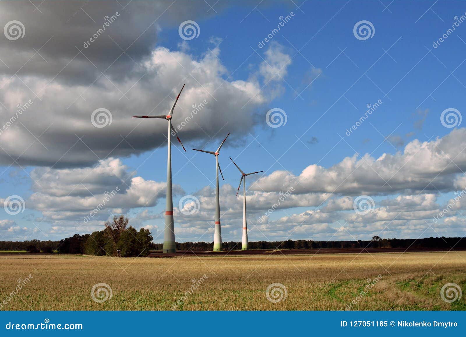 Energy. Windmills in the Wheat Field Stock Image - Image of farm, wind ...