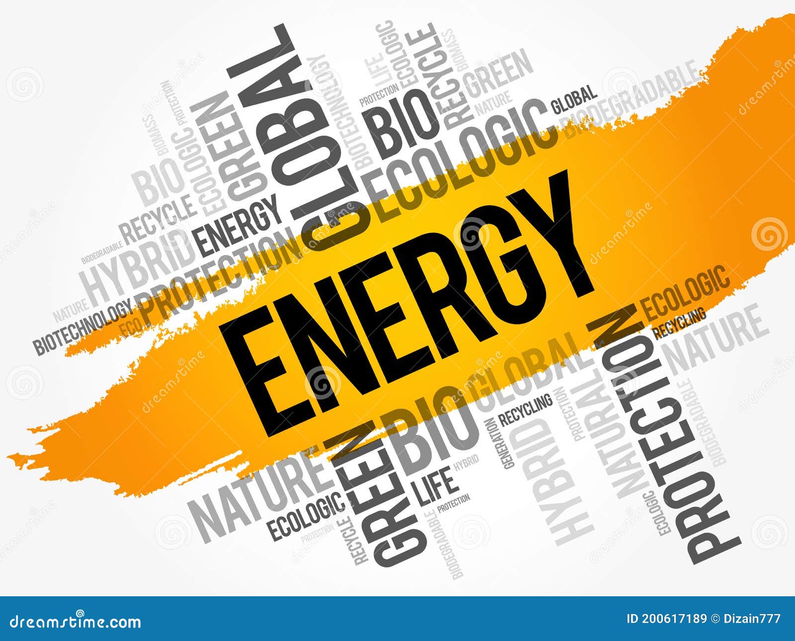 Energy Word Cloud, Conceptual Background Stock Illustration ...
