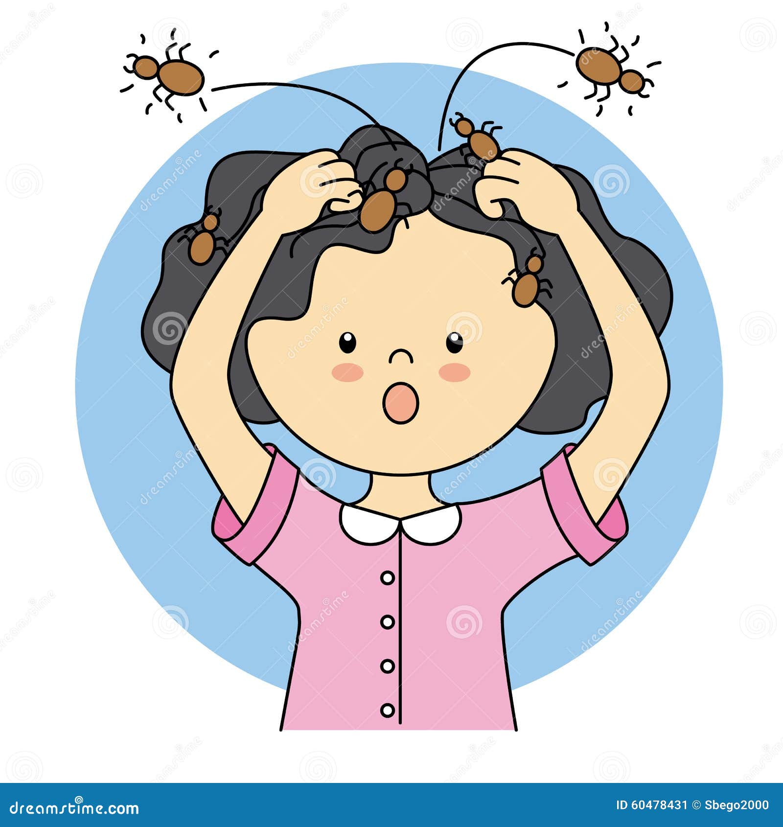 Enfant avec des poux illustration de vecteur. Illustration du démangez ...