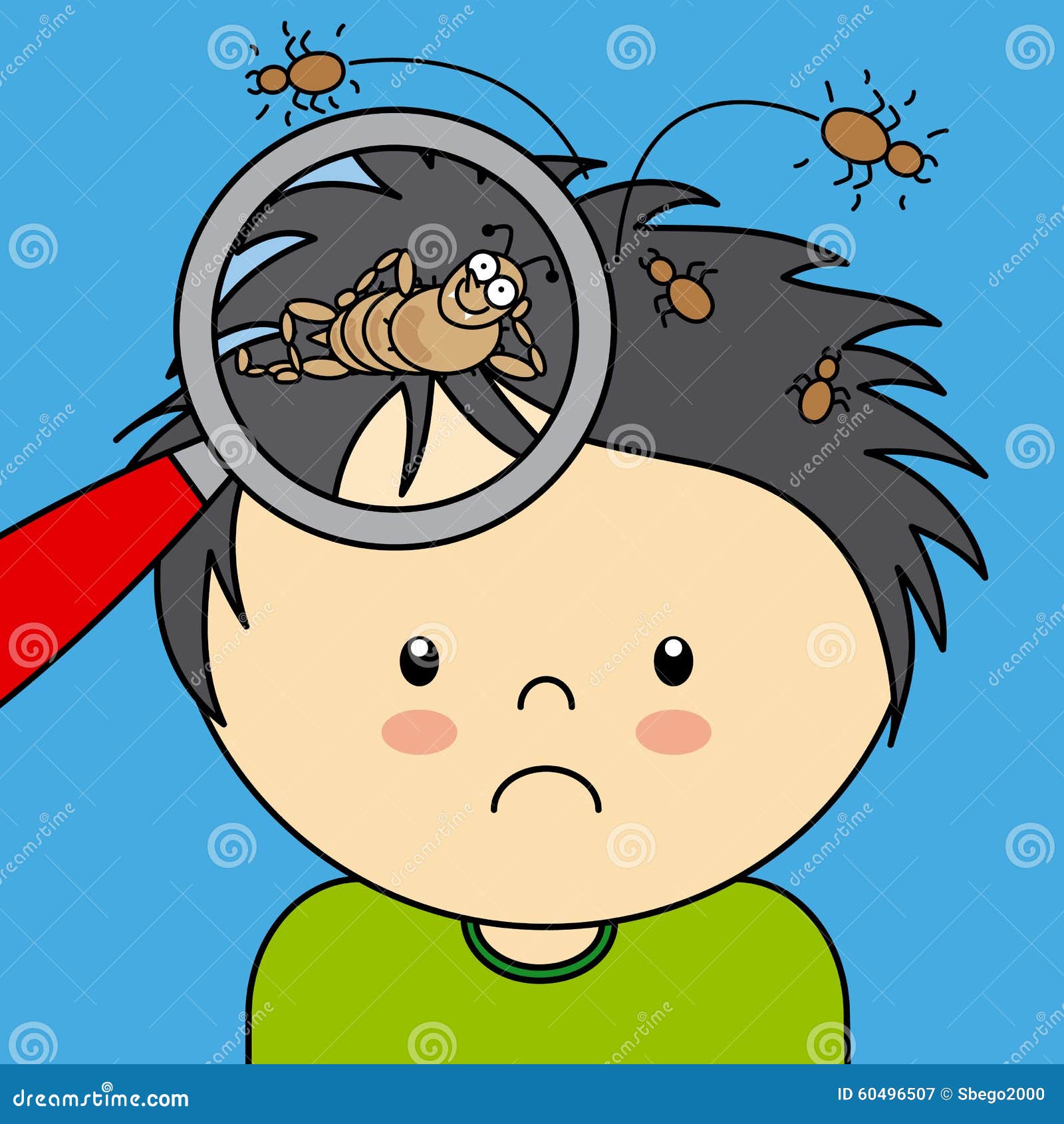 Enfant Avec Des Poux Illustration de Vecteur - Image: 60496507