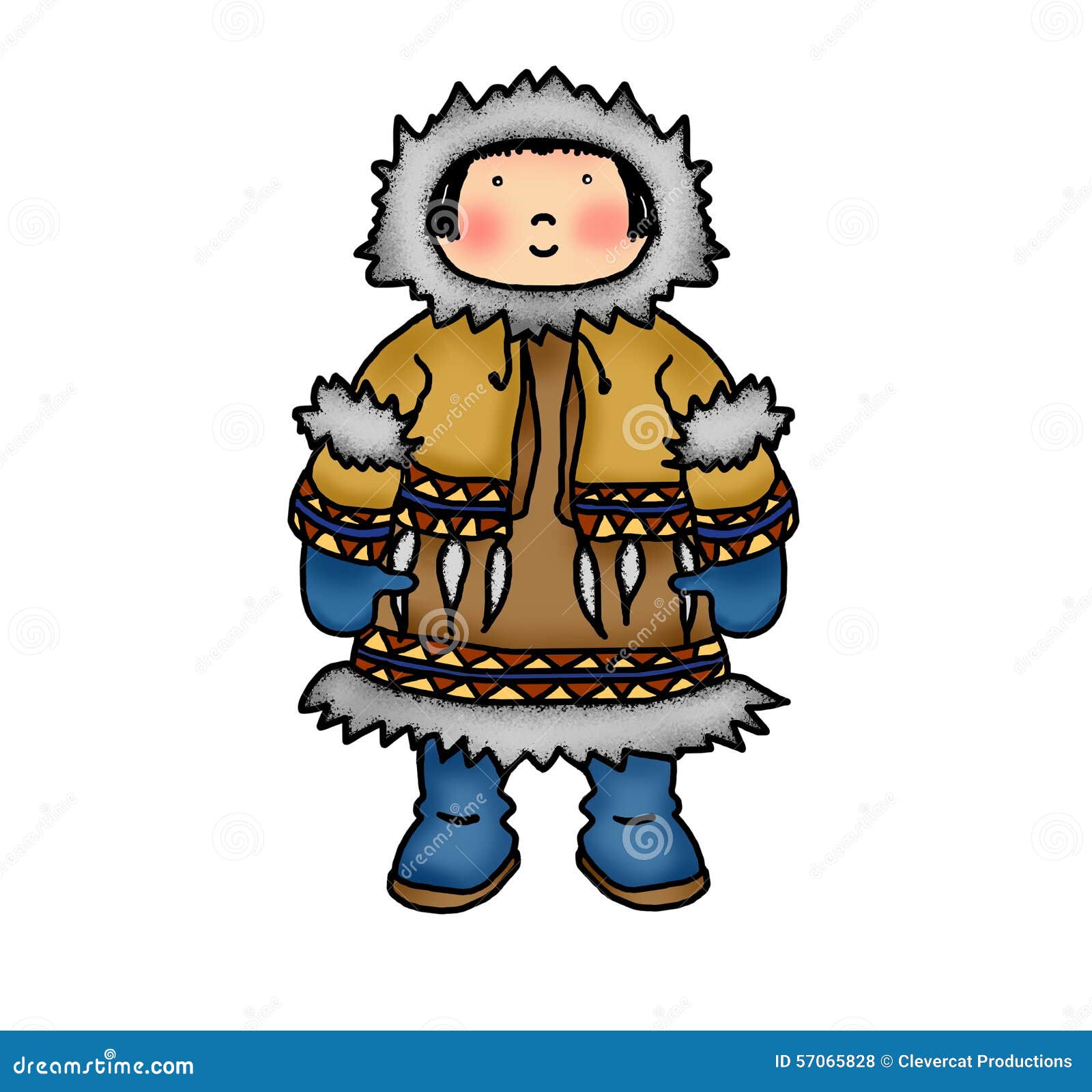 Enfant d'Inuit illustration stock. Illustration du traditionnel - 57065828