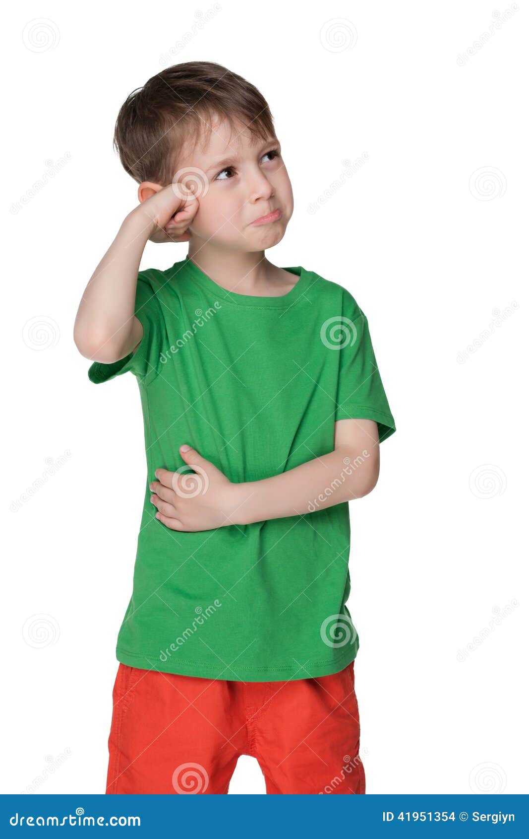 Enfant perplexe photo stock. Image du geste, intérieur - 41951354