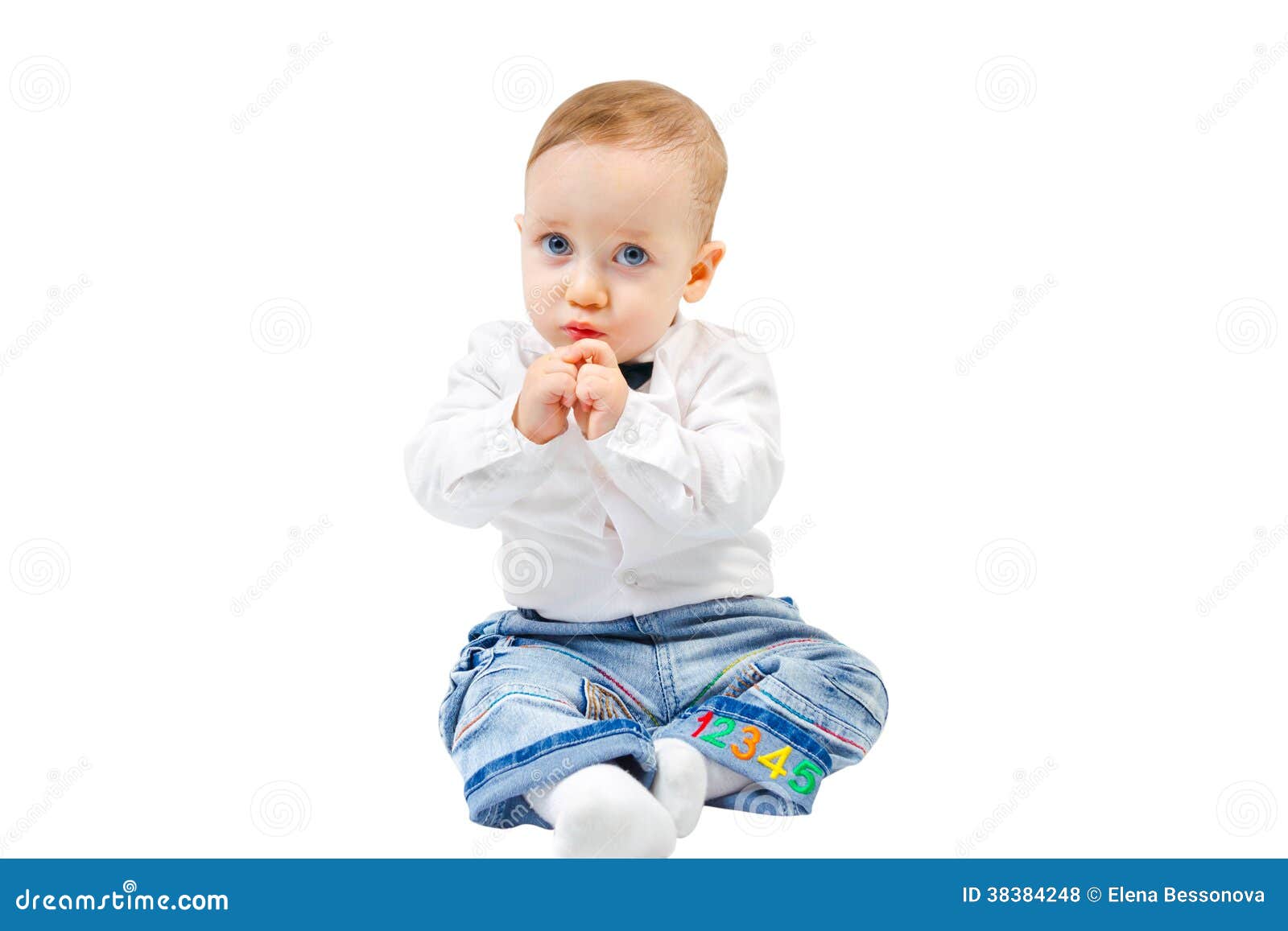 Enfant timide mignon photo stock. Image du copie, beau - 38384248