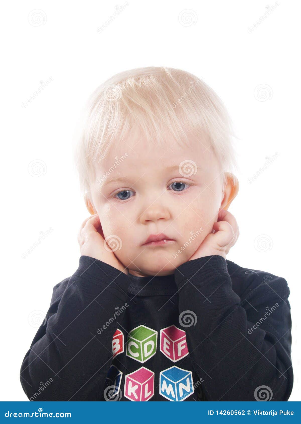 Enfant triste photo stock. Image of peine, tête, humain - 14260562