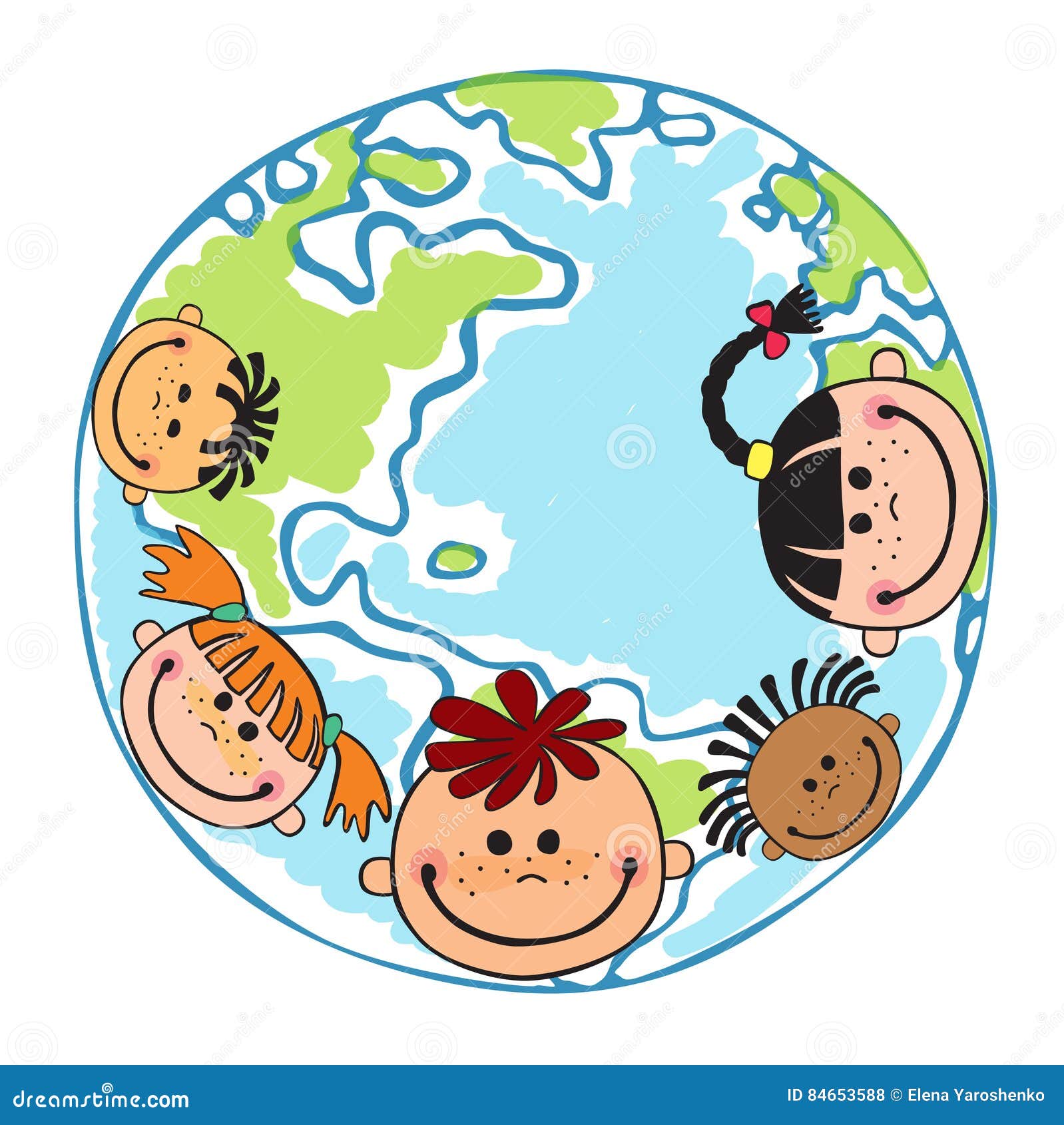 Enfants De Globe Jour De Terre Denfants Vecteur Illustration De