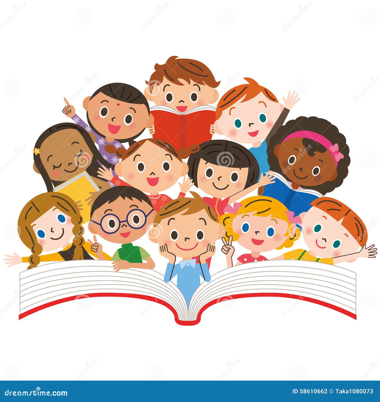 Enfants de lecture illustration de vecteur. Illustration du ...