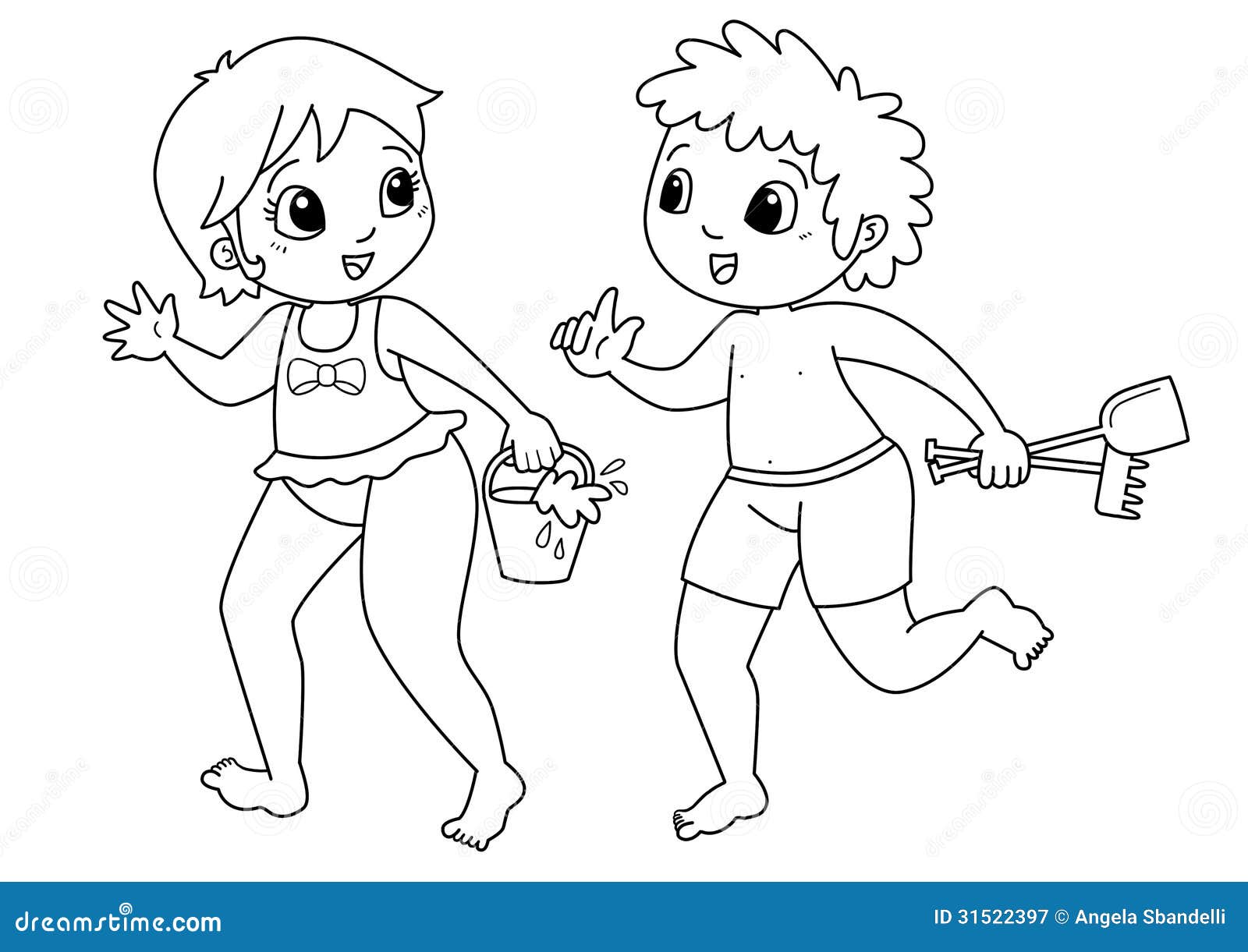 Enfants Dessinant Pour Colorer Illustration Stock - Illustration du ...