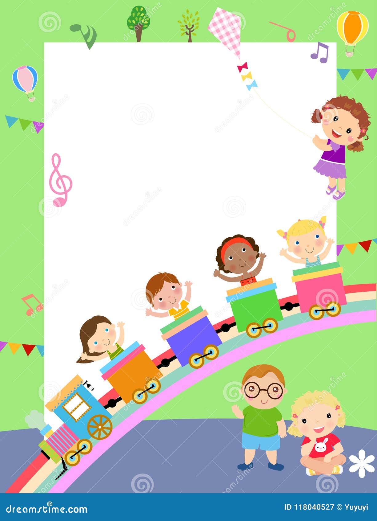 Enfants et cadre mignons illustration de vecteur. Illustration du ...