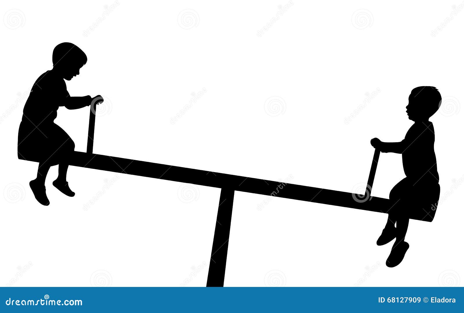 Enfants jouant, bascule illustration de vecteur. Illustration du mignon ...