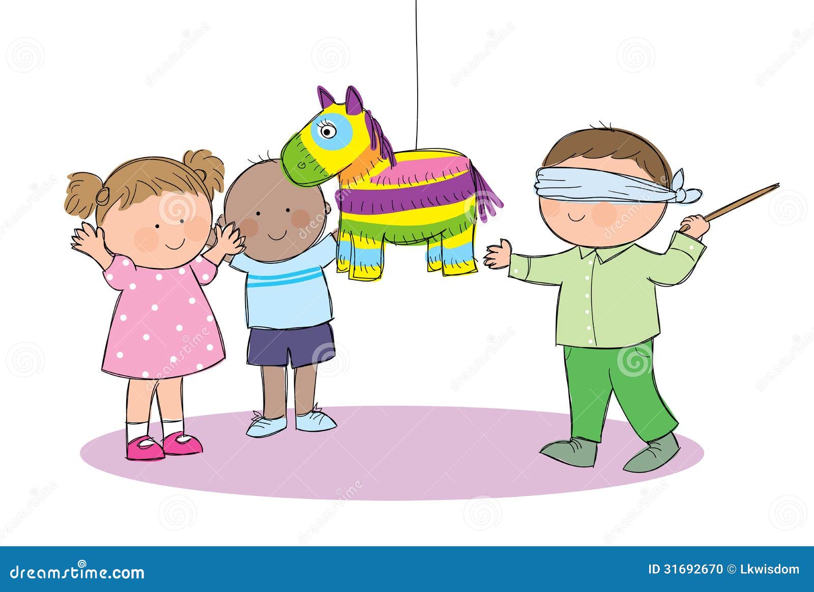 Enfants jouant le Pinata illustration de vecteur. Illustration du ...