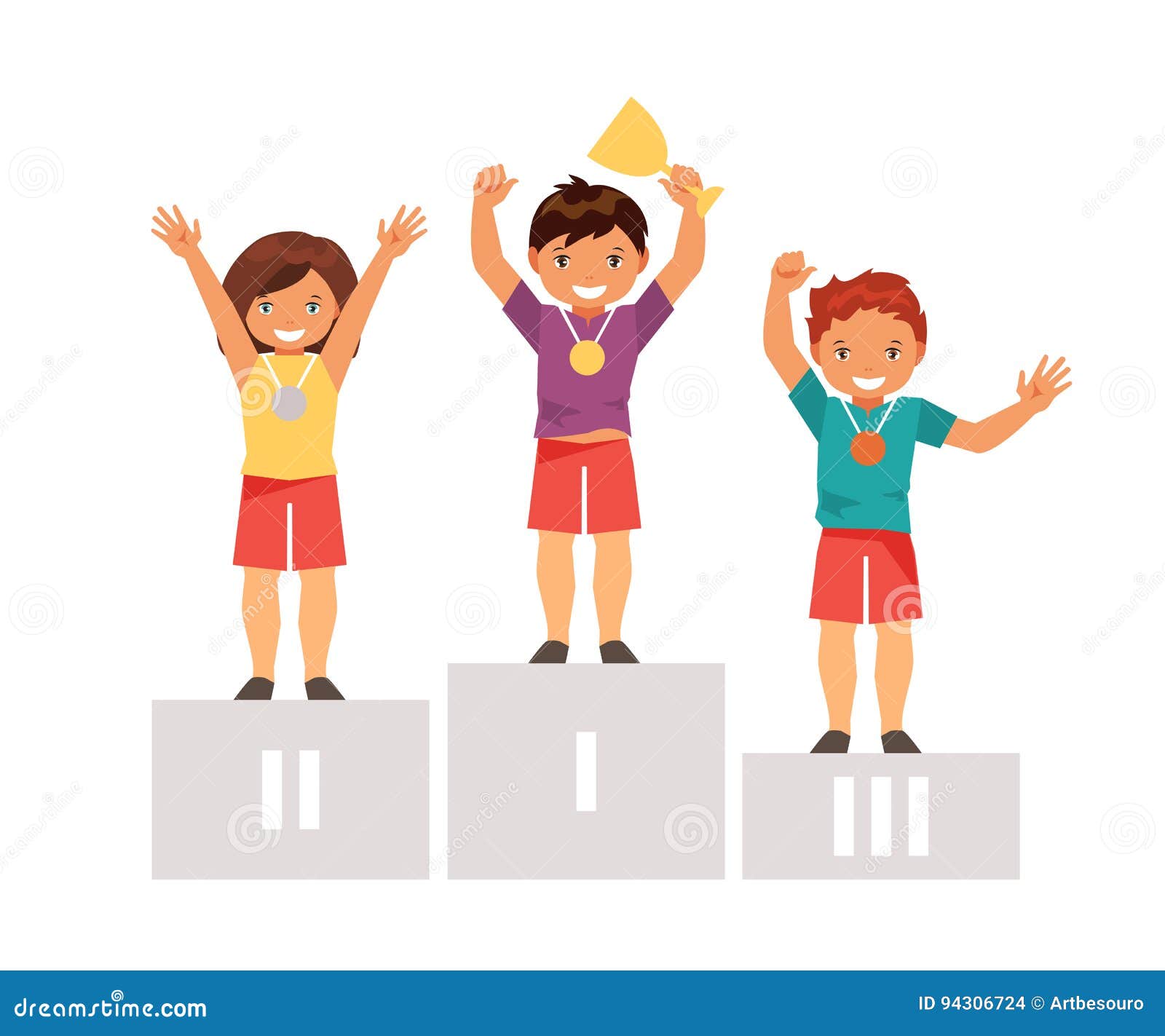 Enfants sur le podium illustration de vecteur. Illustration du ...