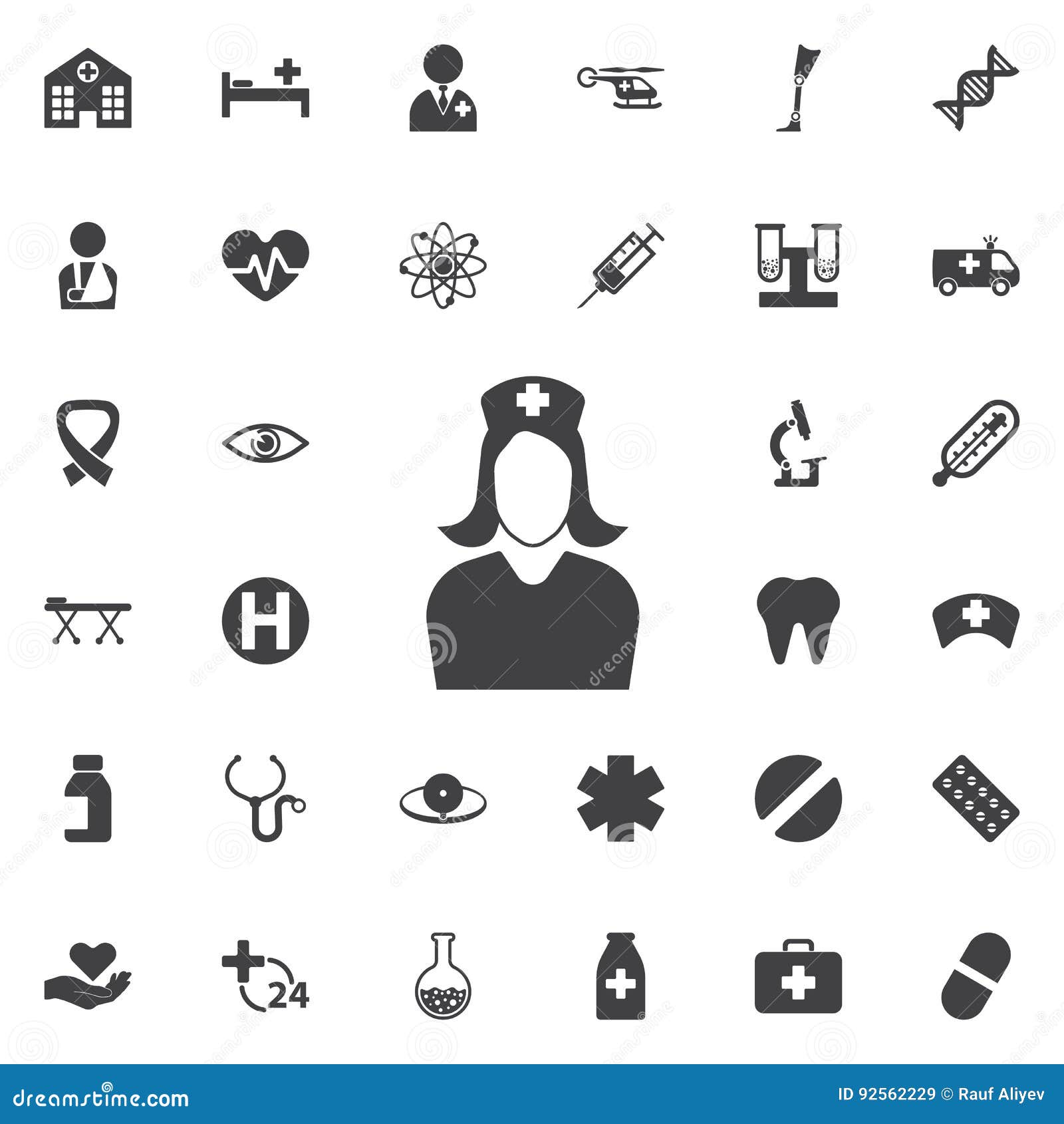 Enfermera Icon stock de ilustración. Ilustración de medicina - 92562229
