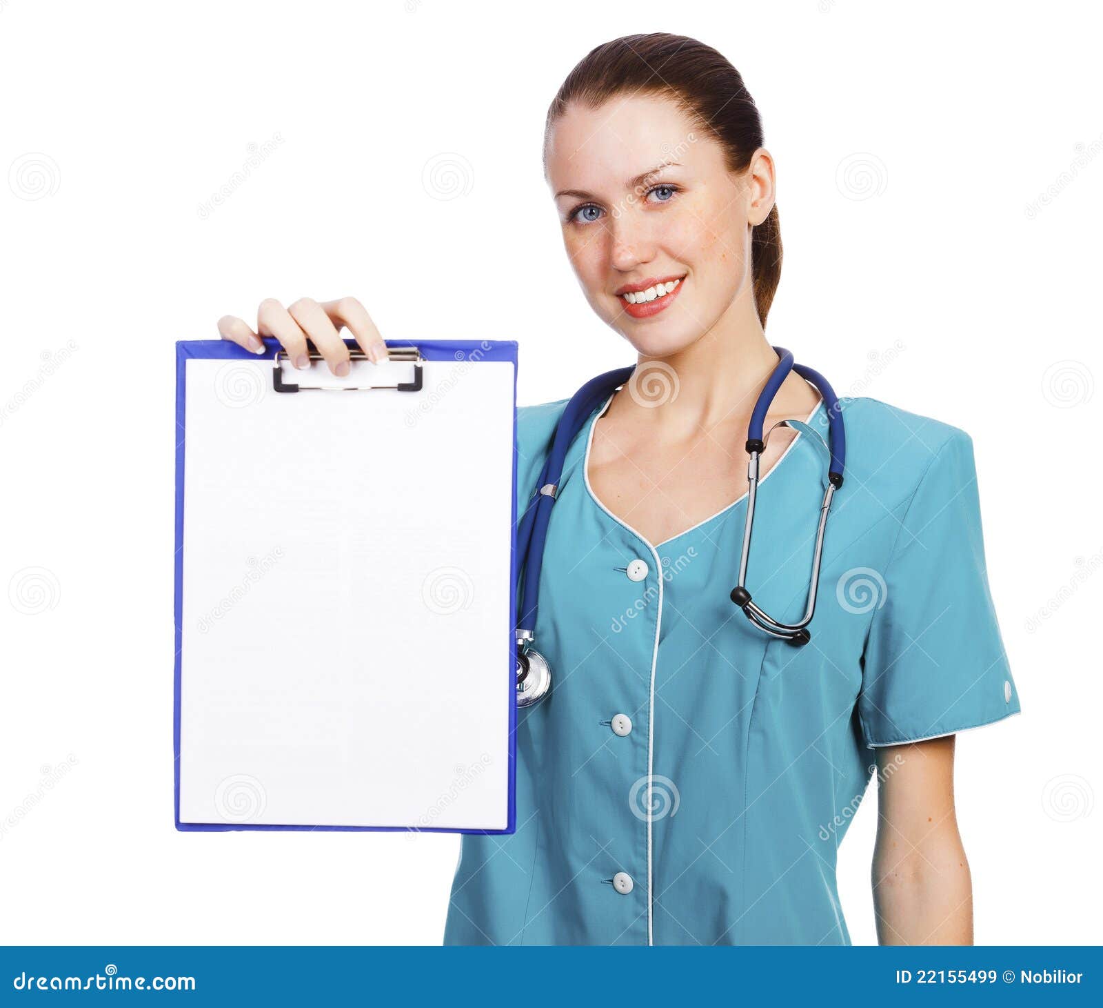 Enfermera Linda Con Los Documentos Imagen de archivo - Imagen de lindo ...