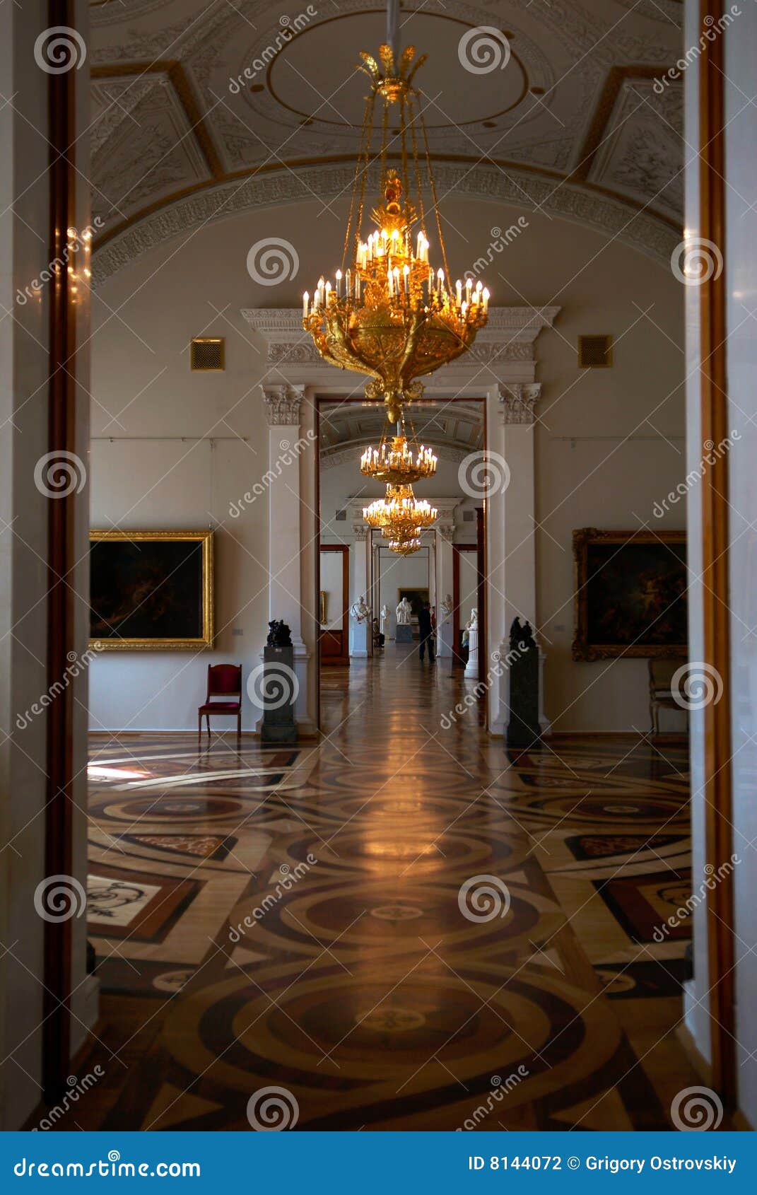 Enfilade stock photo. Image of painting, parquet, fire - 8144072
