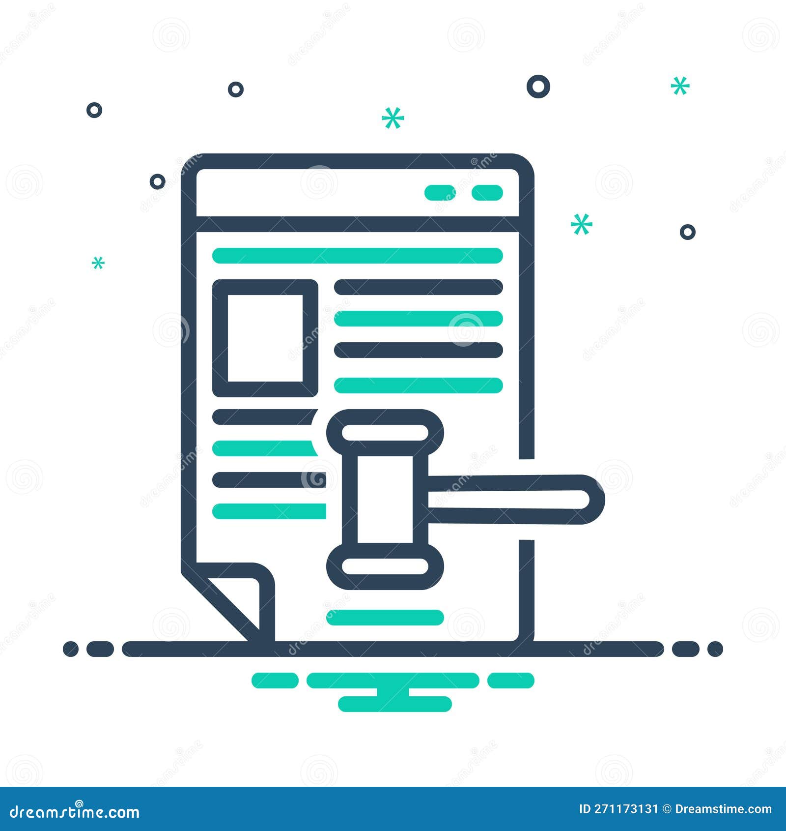 Mix Icon for Enforcement, Impone and Justice Stock Illustration ...