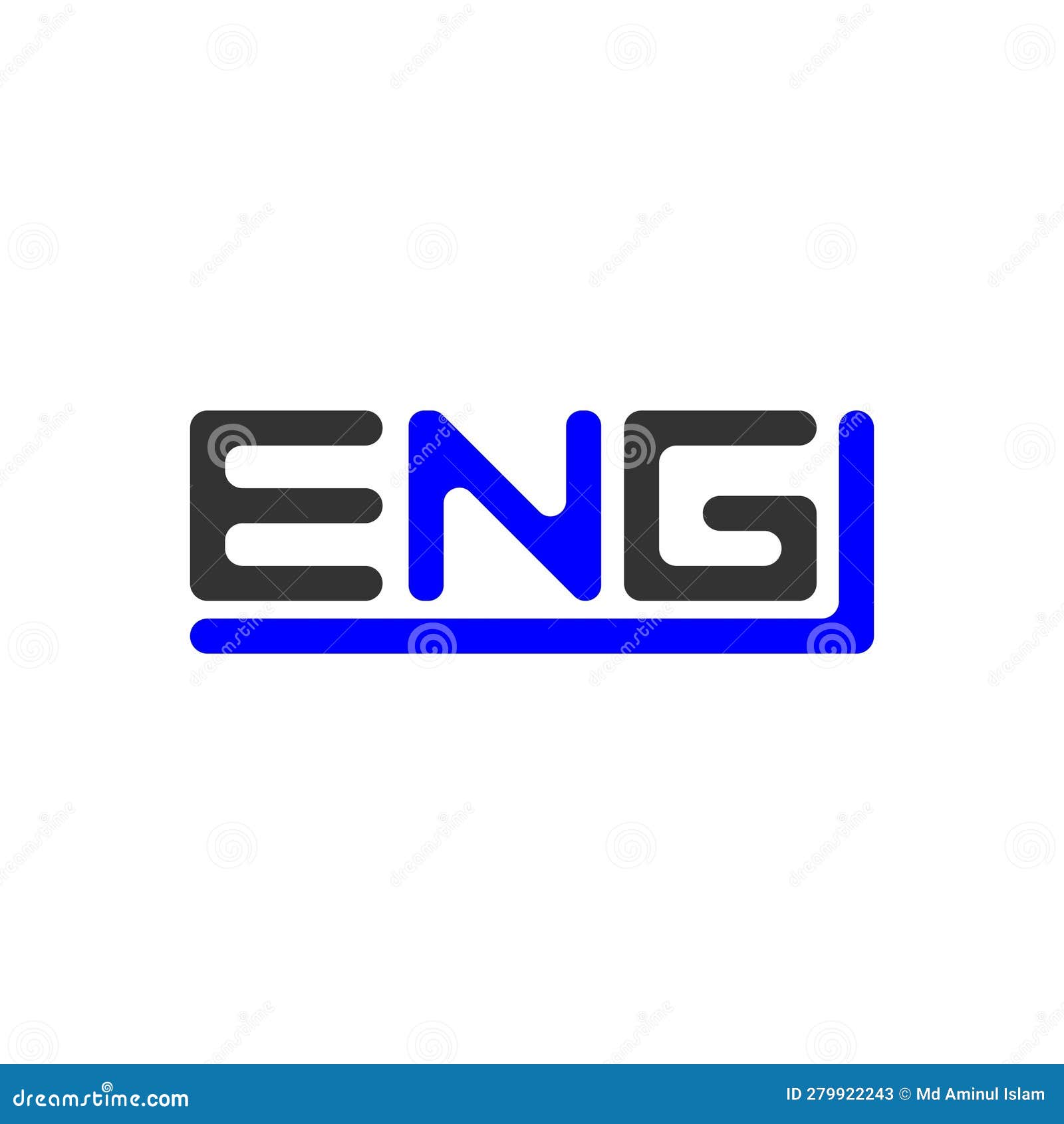 ENG Letter Logo Creative Design with Vector Graphic, E Stock Vector ...