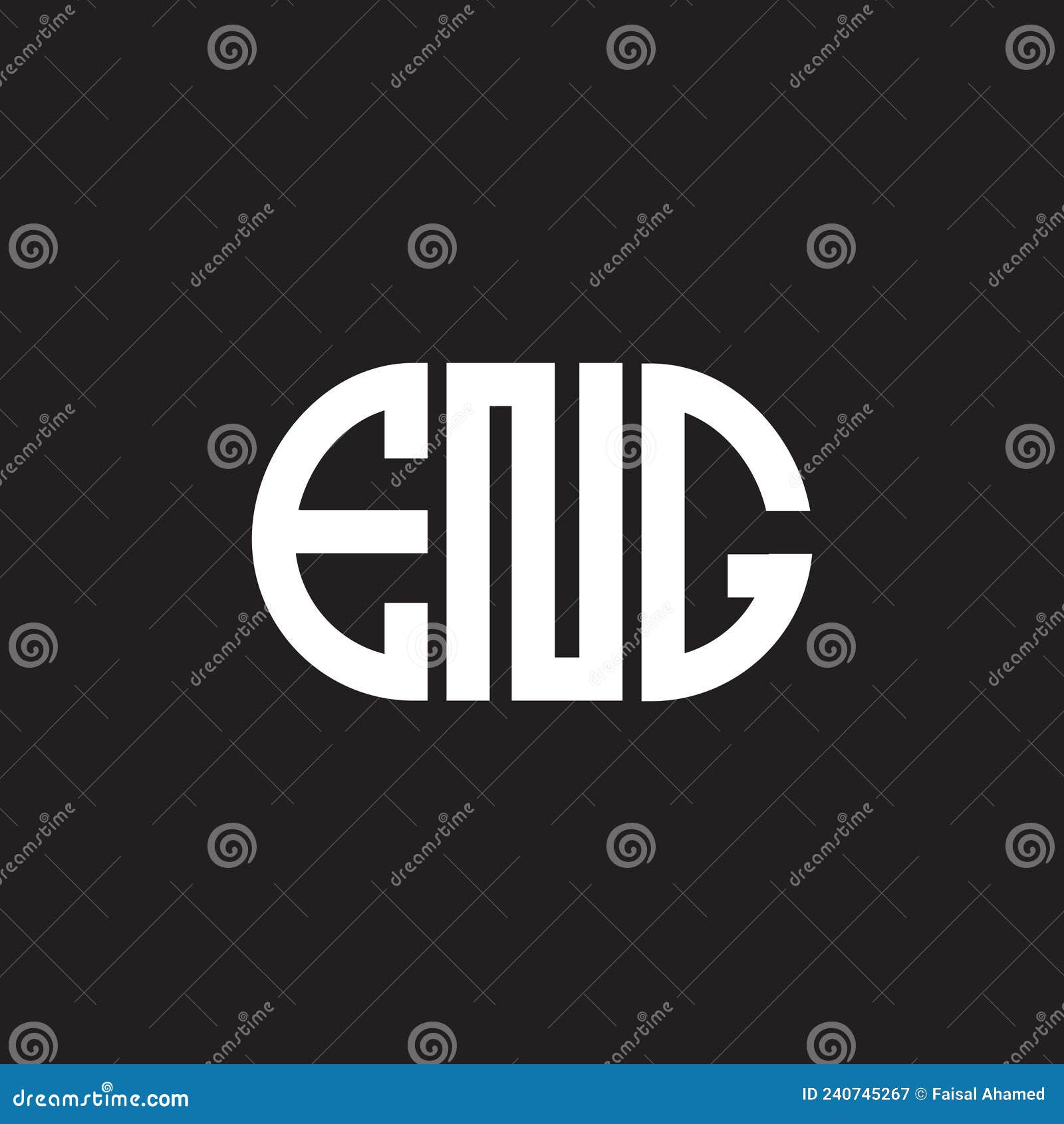 ENG Letter Logo Design on Black Background. ENG Creative Initials ...
