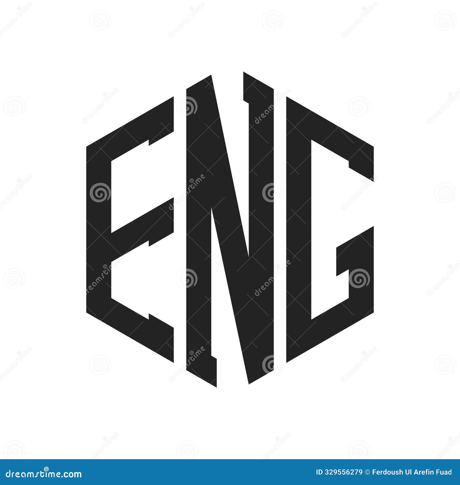ENG Logo Design. Initial Letter ENG Monogram Logo Using Hexagon Shape ...