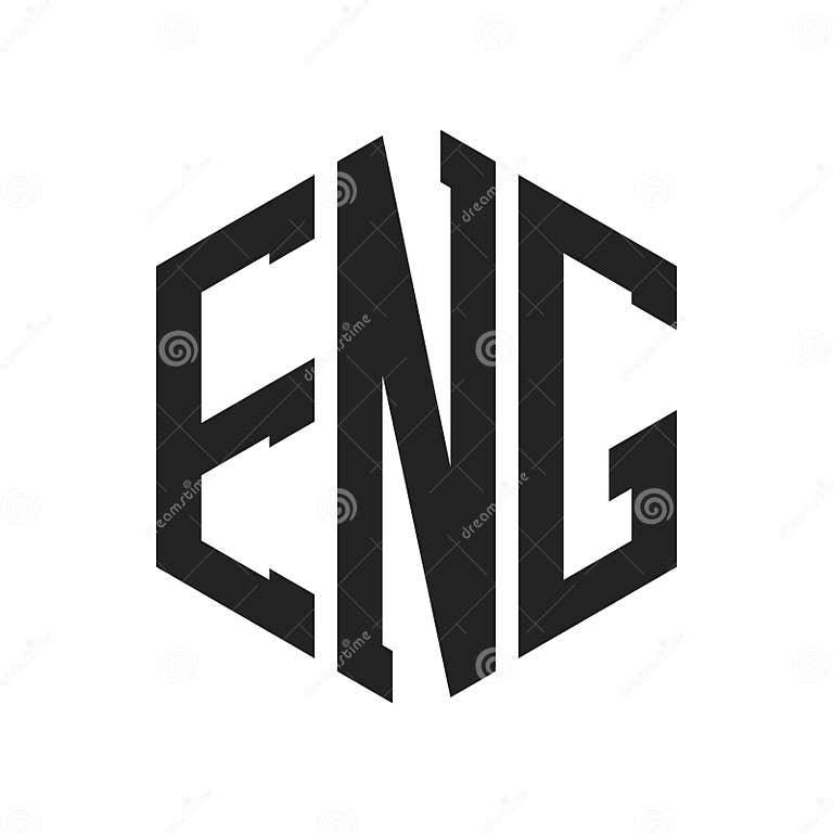 ENG Logo Design. Initial Letter ENG Monogram Logo Using Hexagon Shape ...