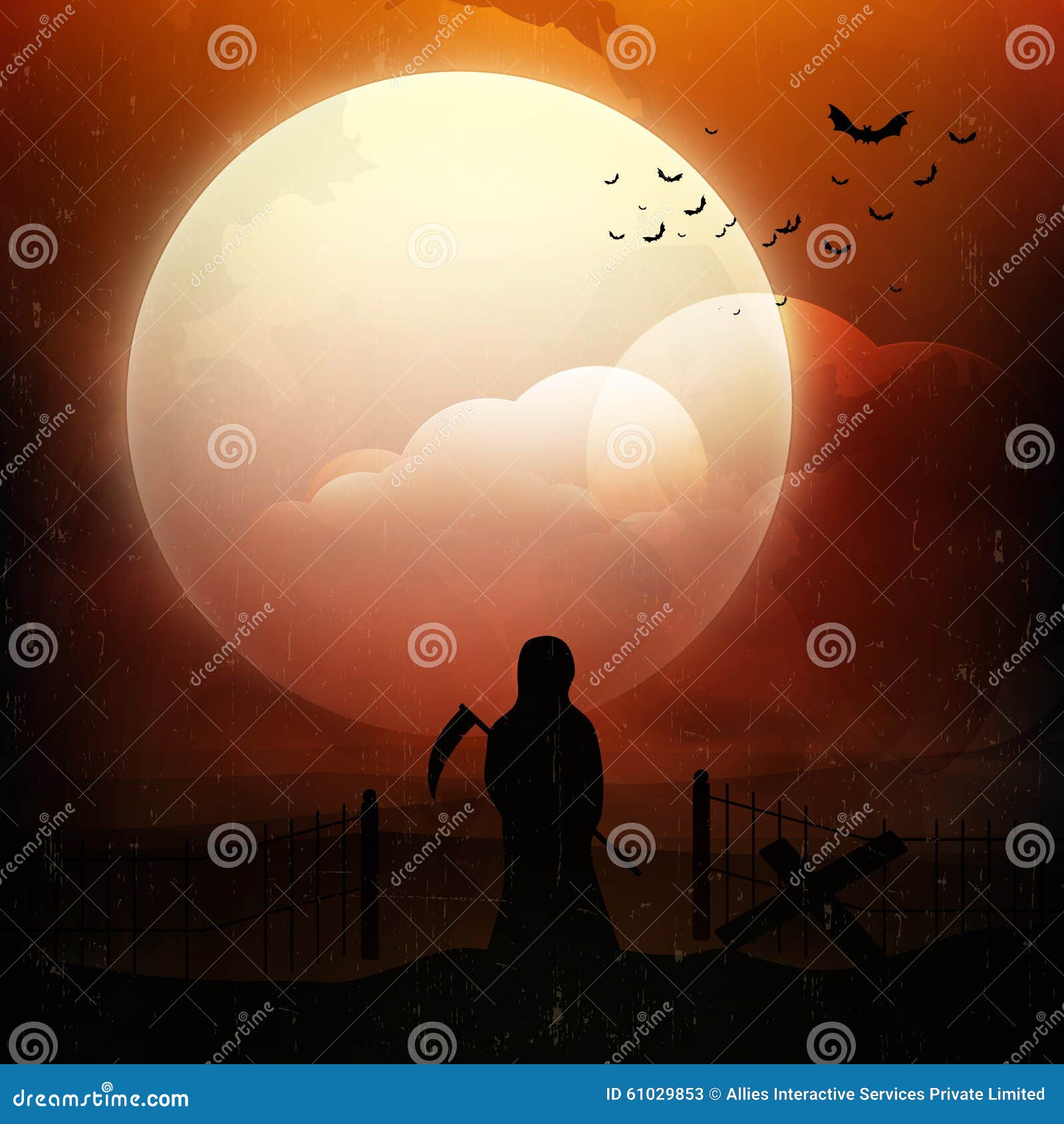 Eng Spook Voor Halloween-Nachtpartij Stock Illustratie - Illustration ...