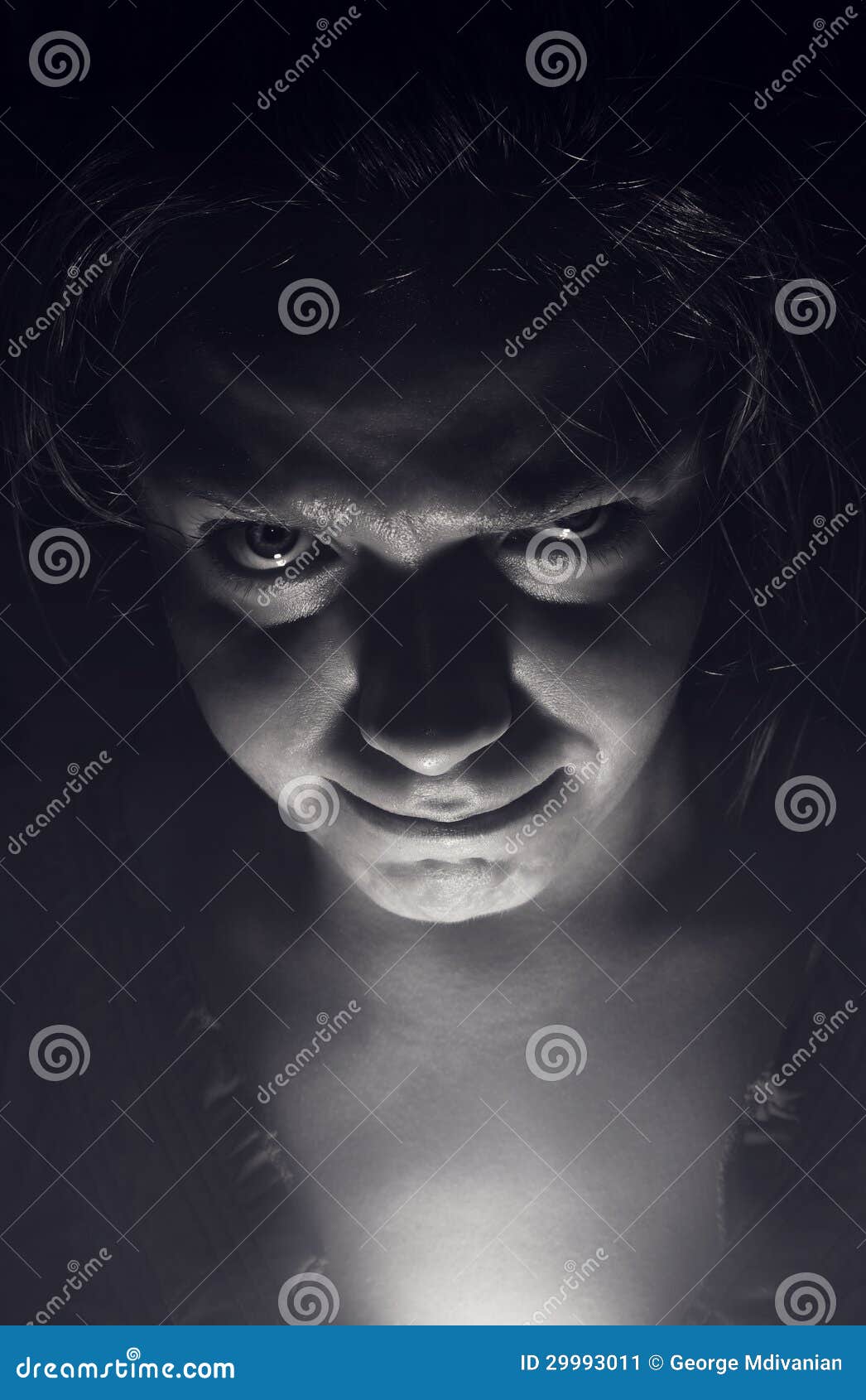 Eng gezicht stock afbeelding. Image of schok, humeurig - 29993011