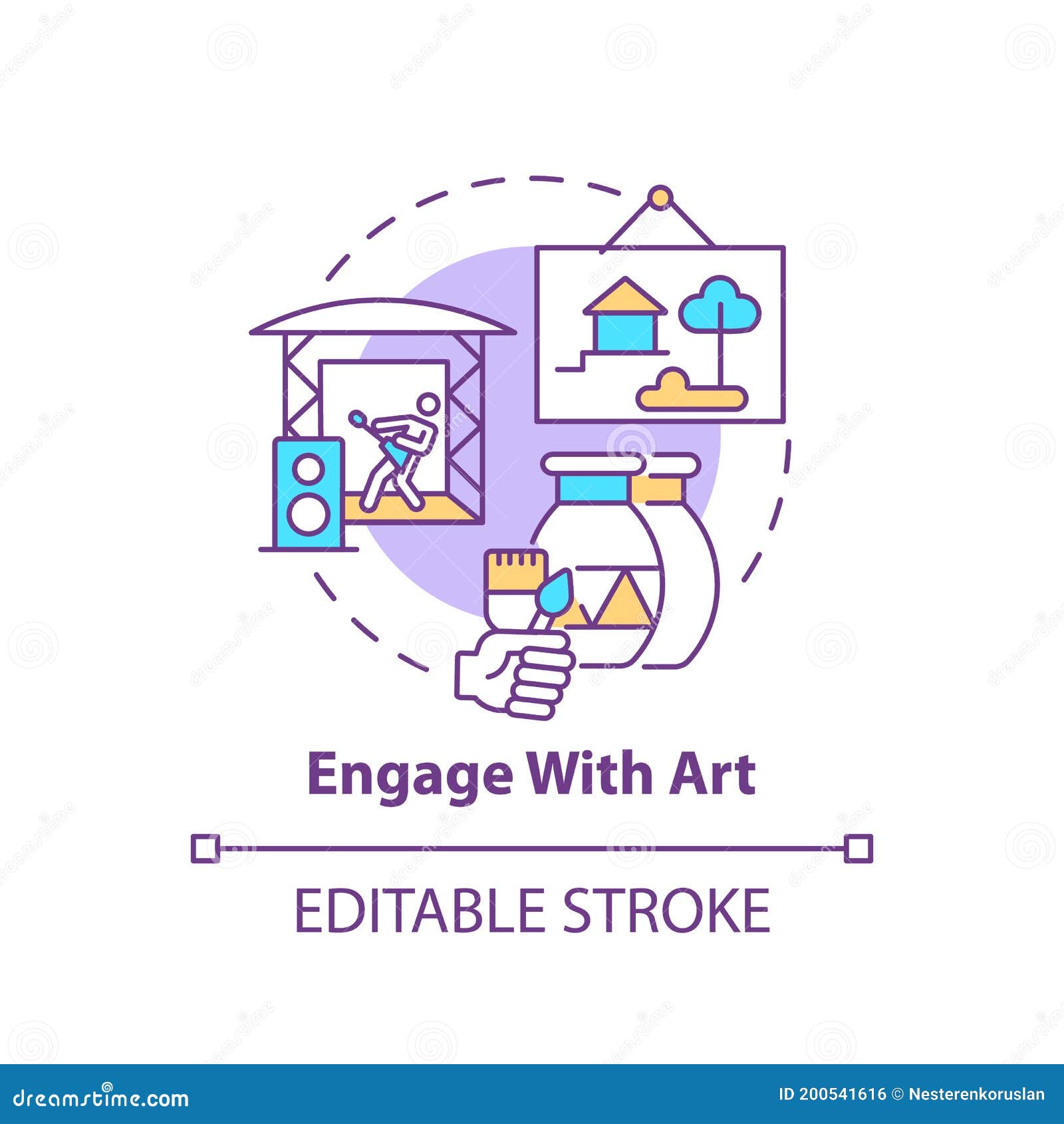 Engage with Art Concept Icon Stock Vector - Illustration of experience ...