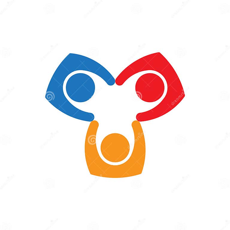 Teamwork People Collaboration. Vector Logo Design Stock Vector ...