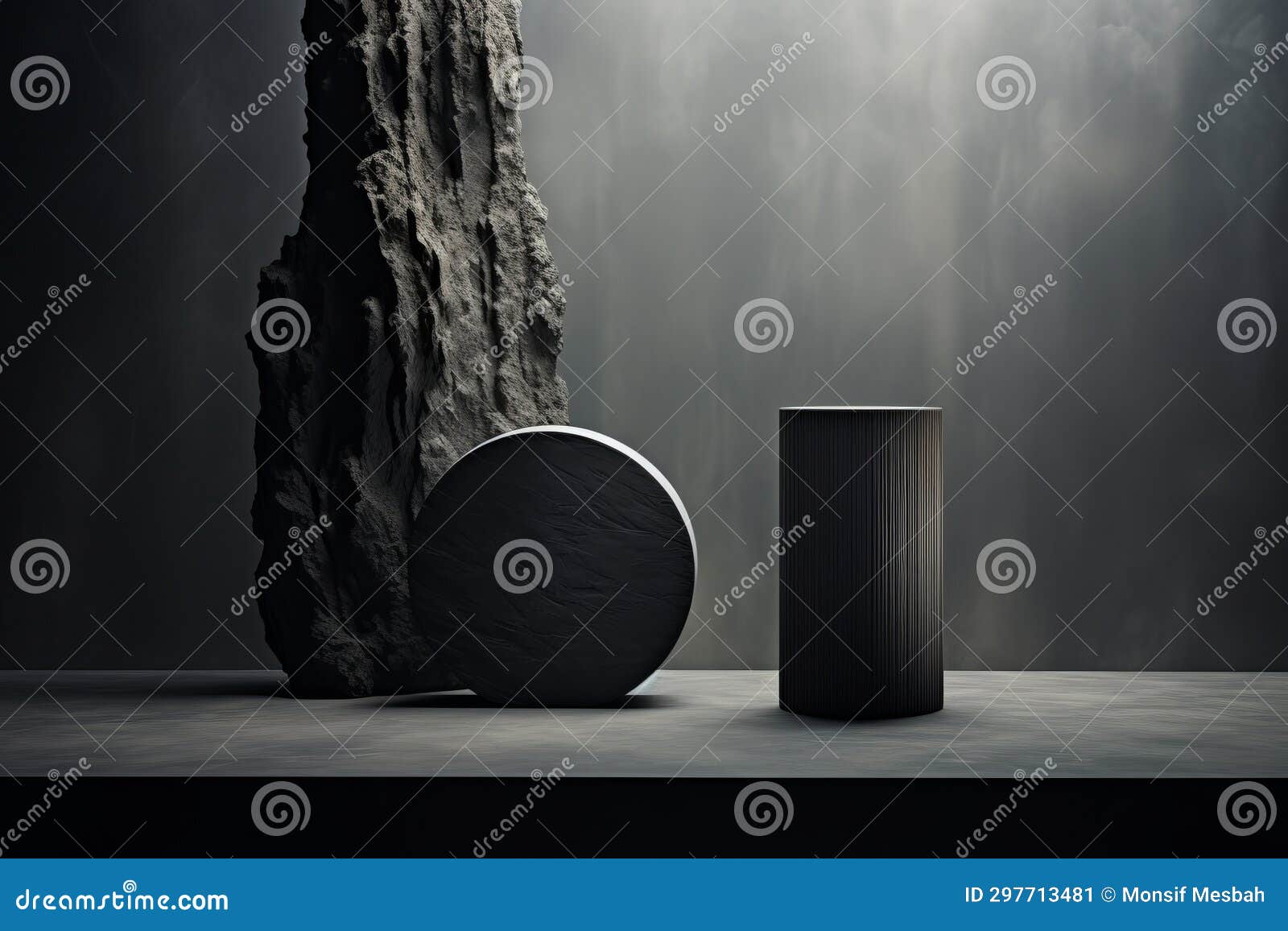 Mysterious Twin Gray Cylinders: Intriguing Abstract Art Revealed Stock ...