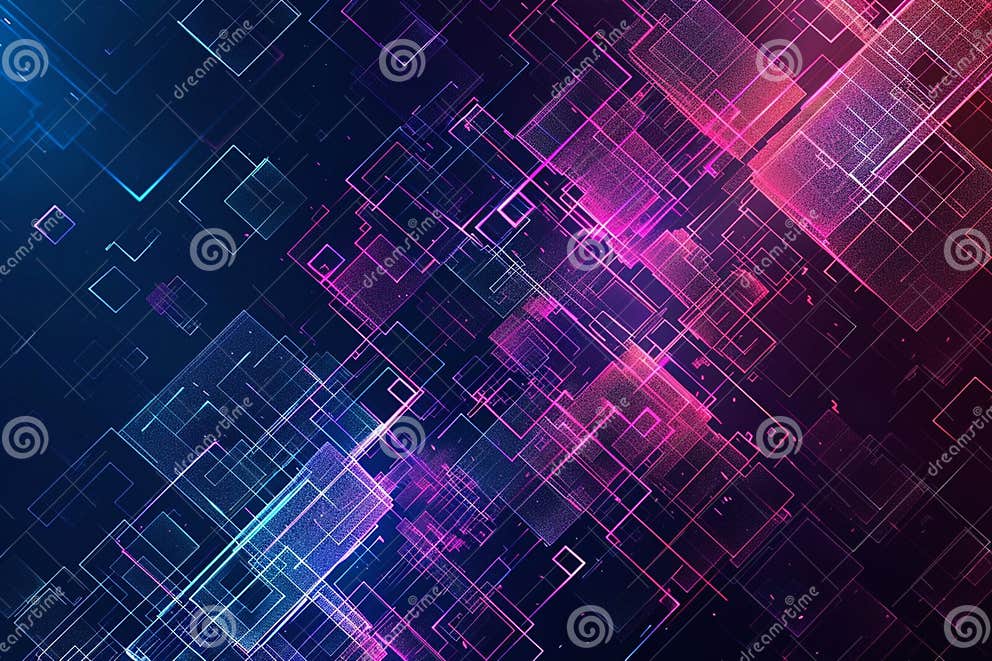 Engage with the Digital Background, Where Square Lines Come Together in ...