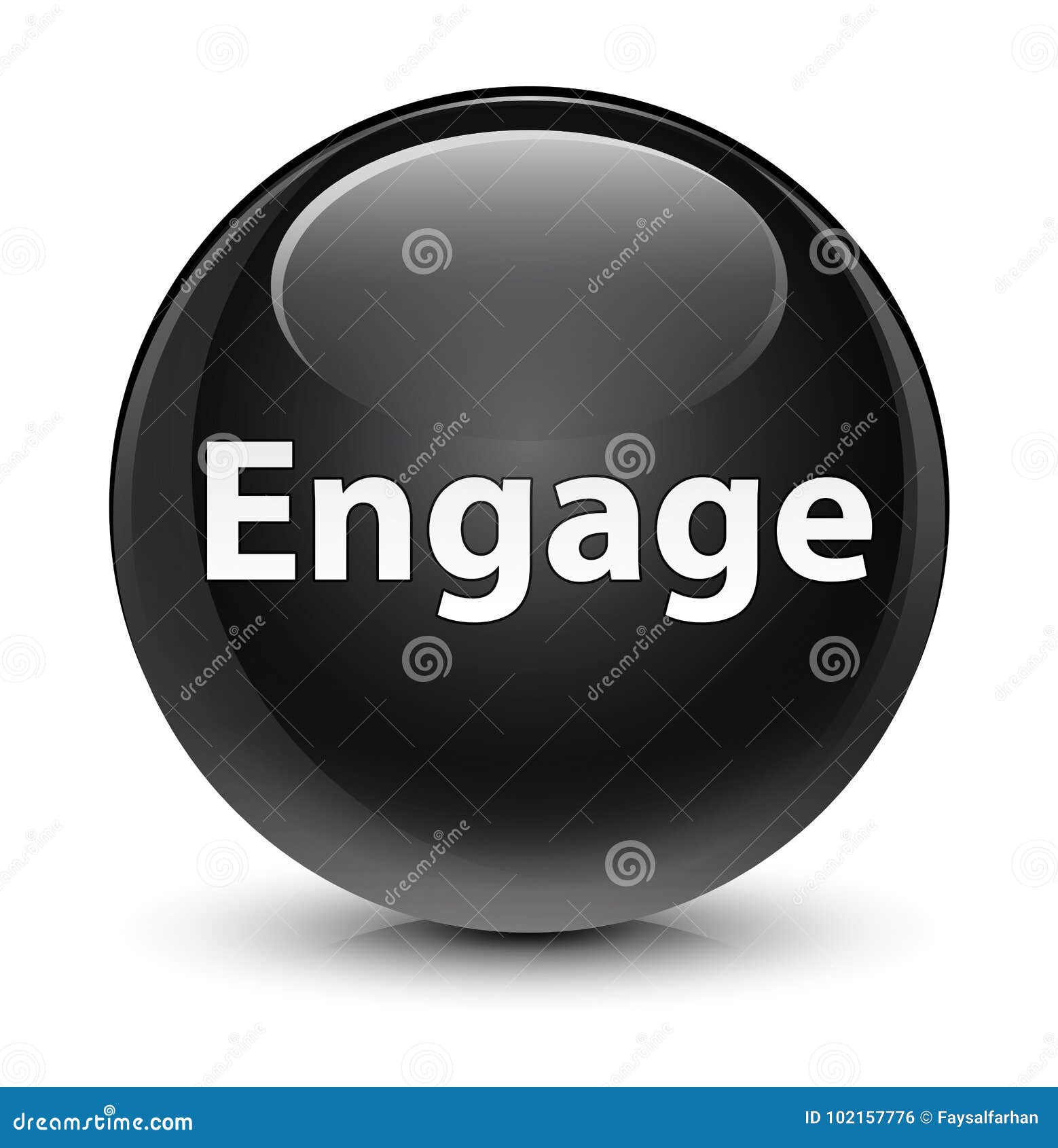 Engage Glassy Black Round Button Stock Illustration - Illustration of ...