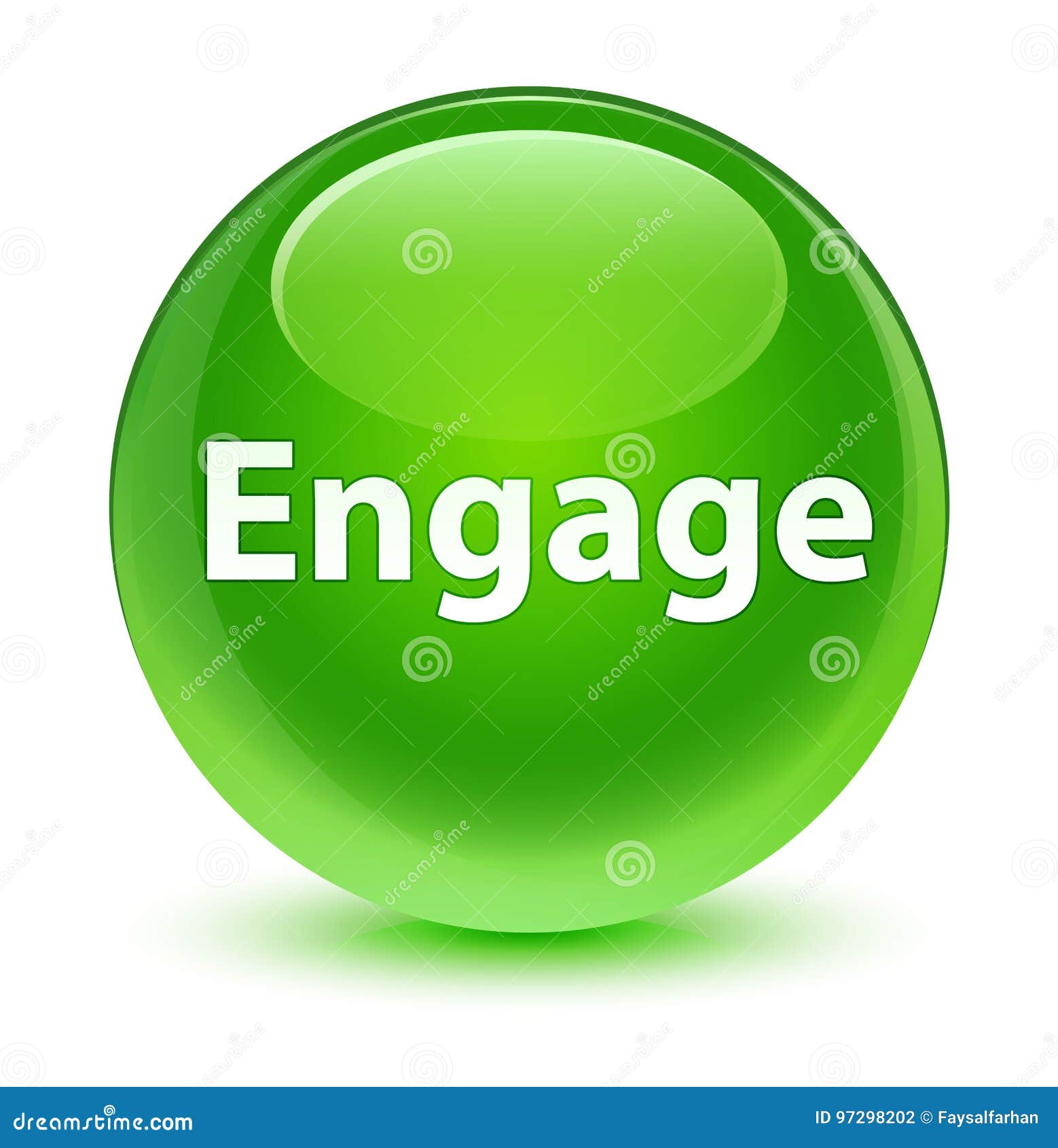 Engage Glassy Green Round Button Stock Illustration - Illustration of ...