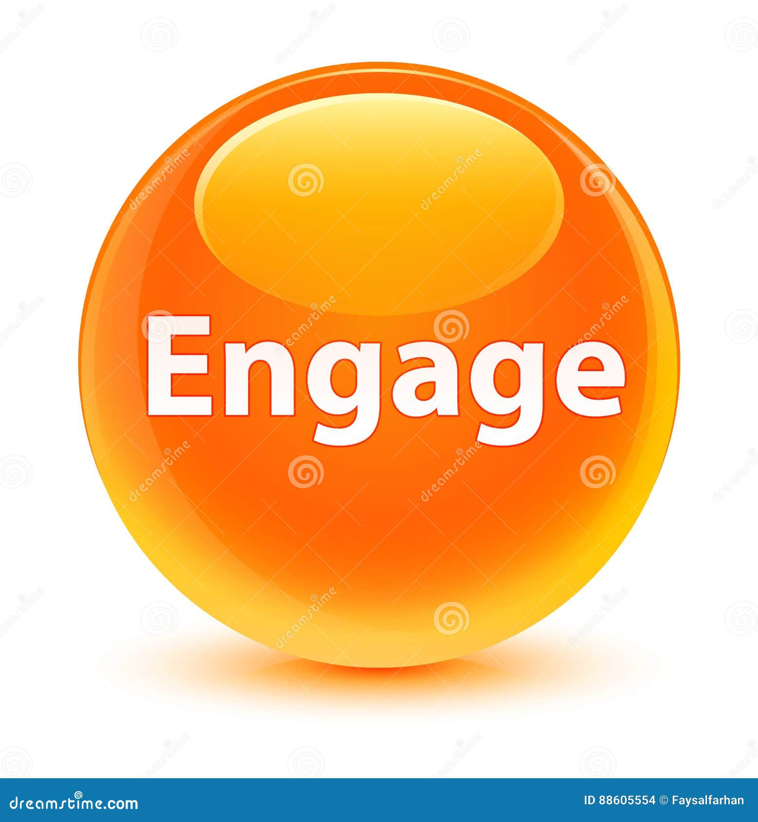 Engage Glassy Orange Round Button Stock Illustration - Illustration of ...
