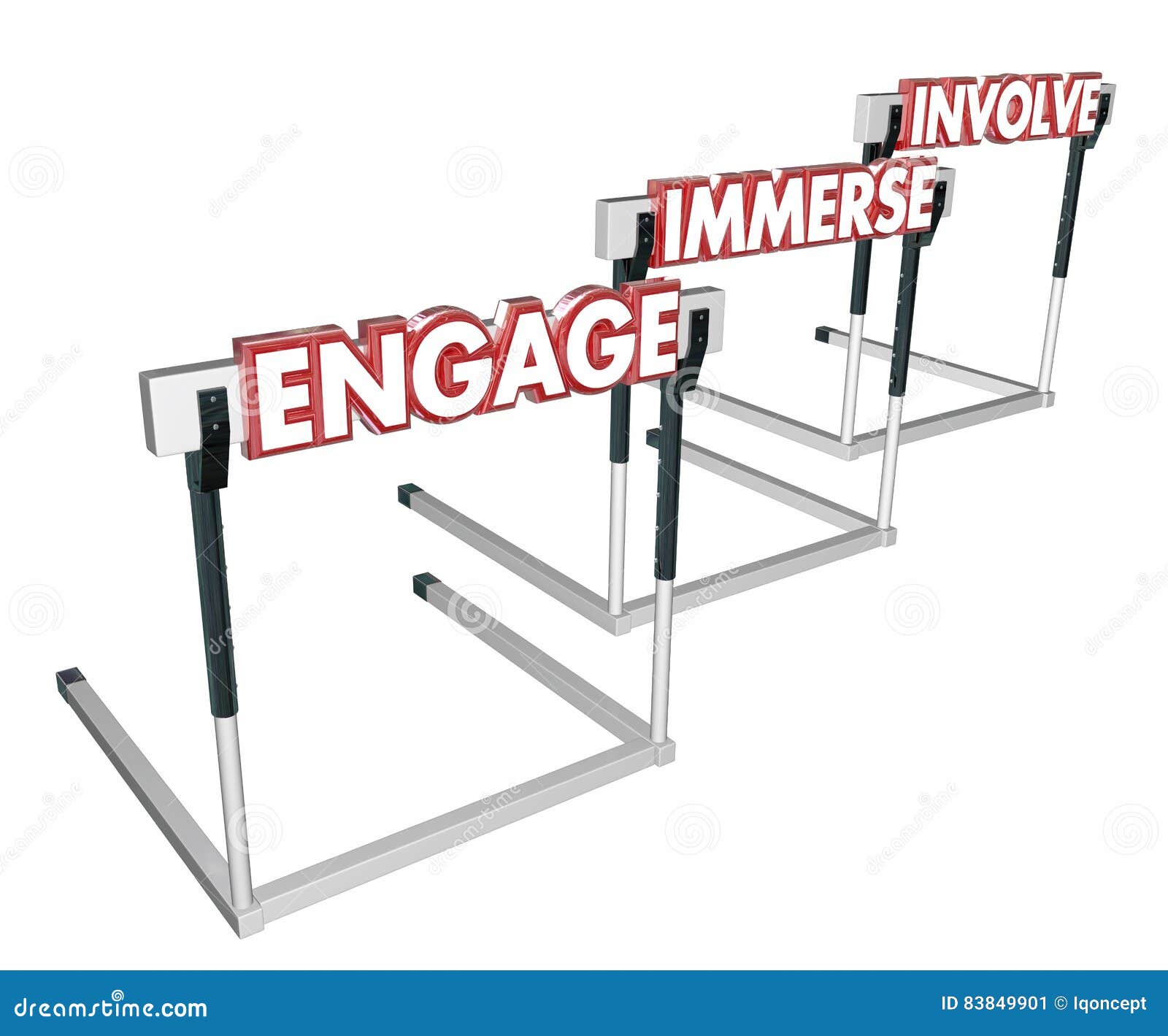 Engage Involve Immerse Interact Hurdles Stock Illustration ...