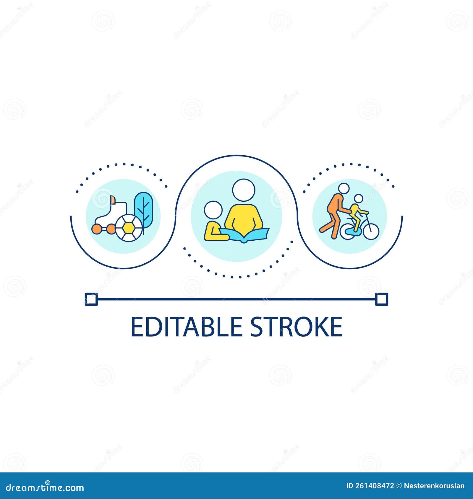 Offline Activity Loop Concept Icon Vector Illustration | CartoonDealer ...