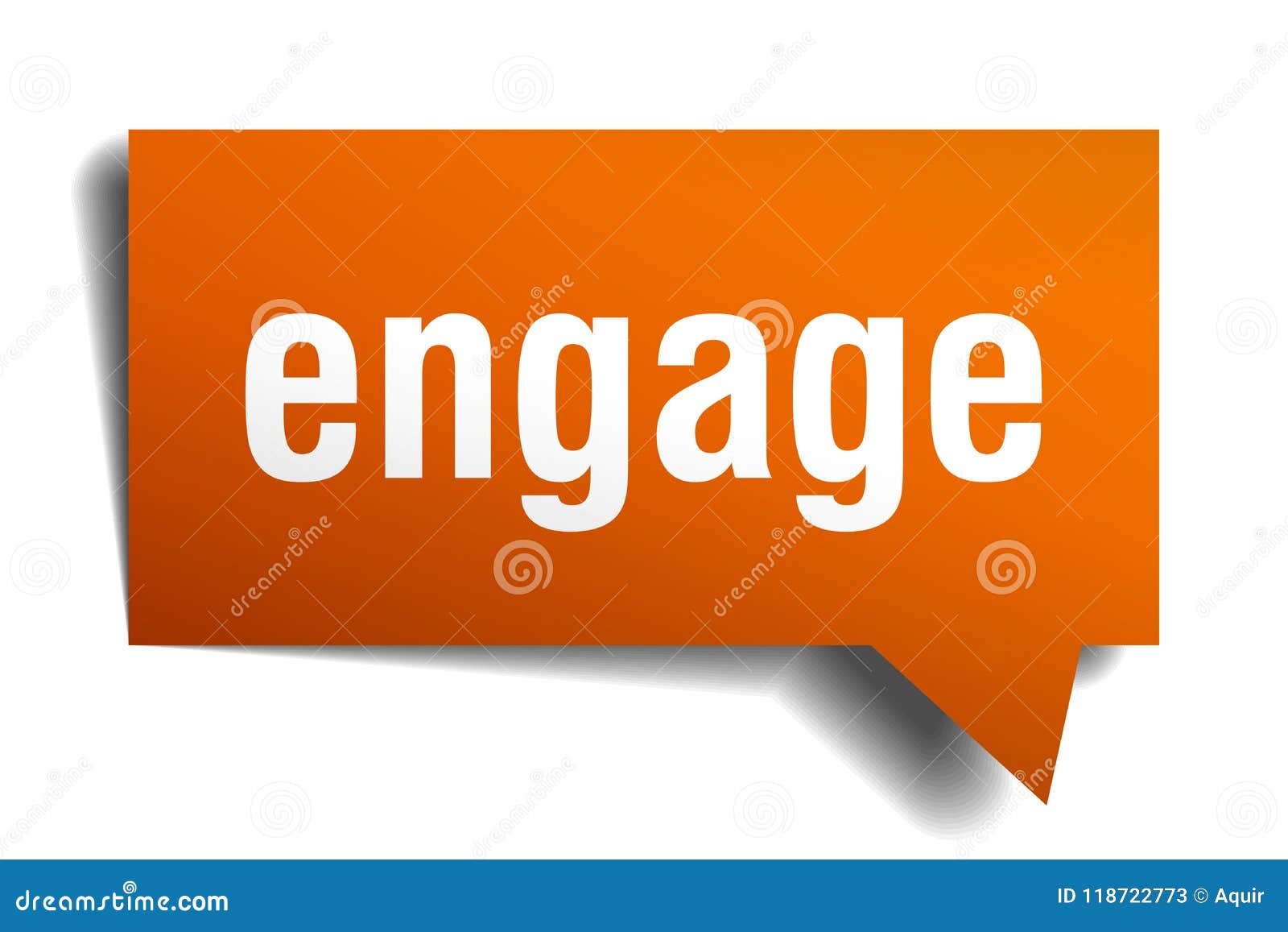 Engage Orange 3d Speech Bubble Stock Vector - Illustration of peel ...