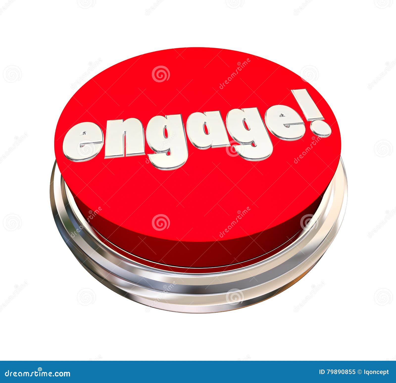 Engage Red Button Activate Interact Communicate Stock Illustration ...