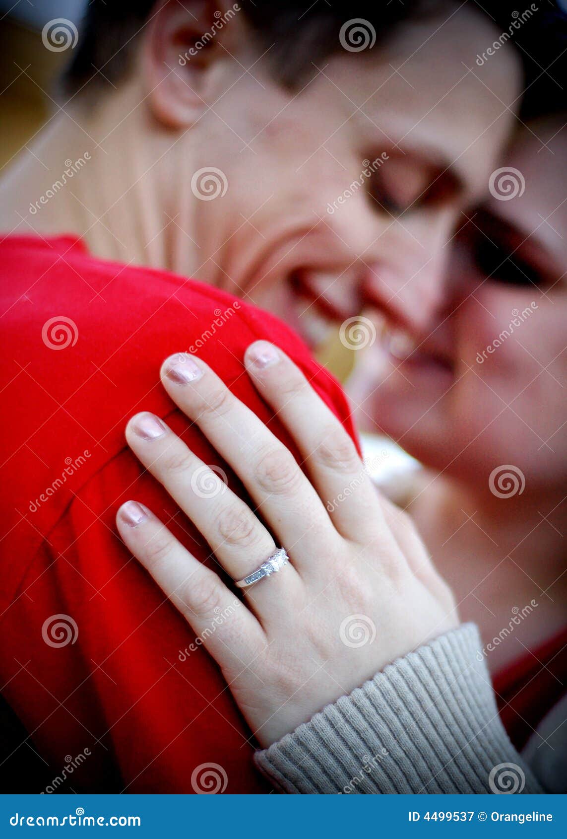 We are Engaged! stock image. Image of casual, female, kiss - 4499537