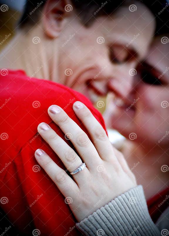 We are Engaged! stock image. Image of casual, female, kiss - 4499537