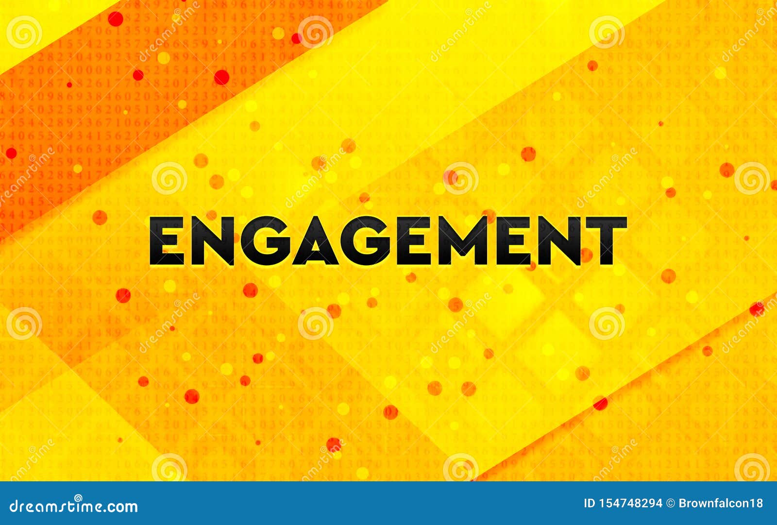 Engagement Abstract Digital Banner Yellow Background Stock Illustration ...