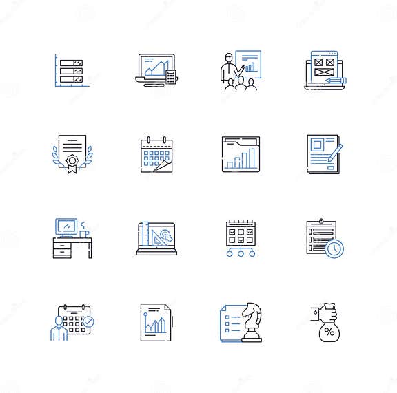 Engagement Commitment Line Icons Collection Devotion Loyalty