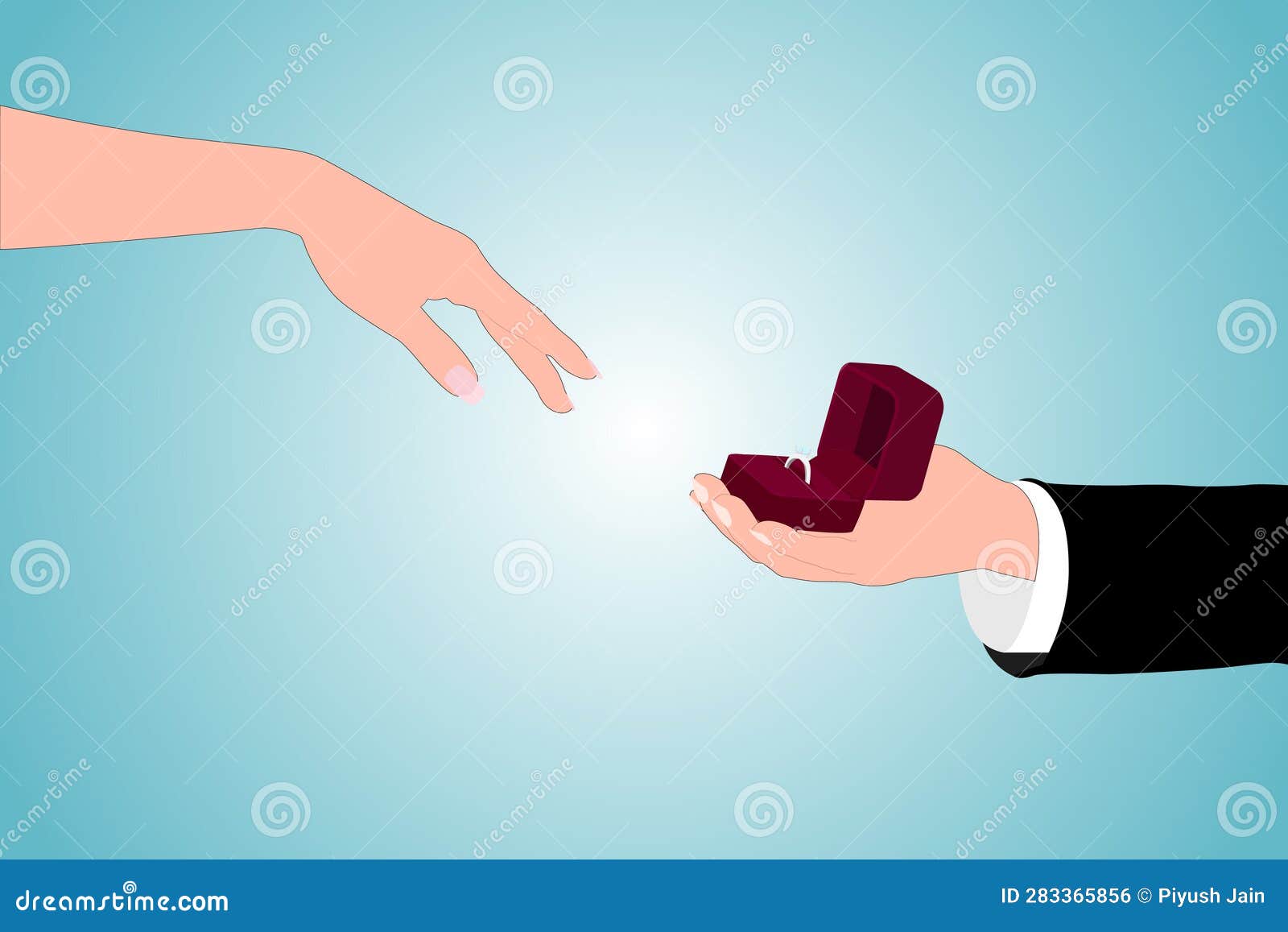 Hands Proposal. Marriage Request Male Hand With Female Palm ...