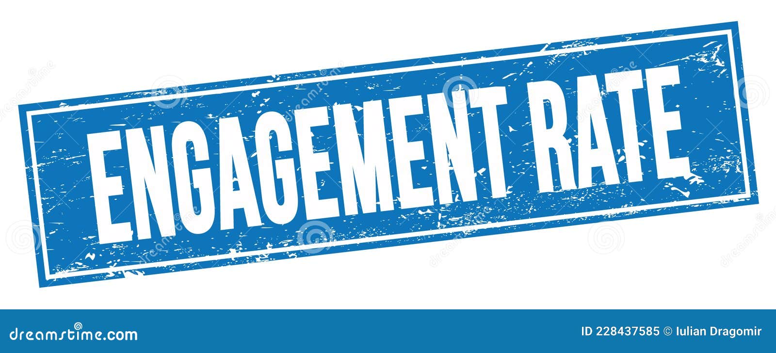 ENGAGEMENT RATE Text on Blue Grungy Rectangle Stamp Stock Illustration ...