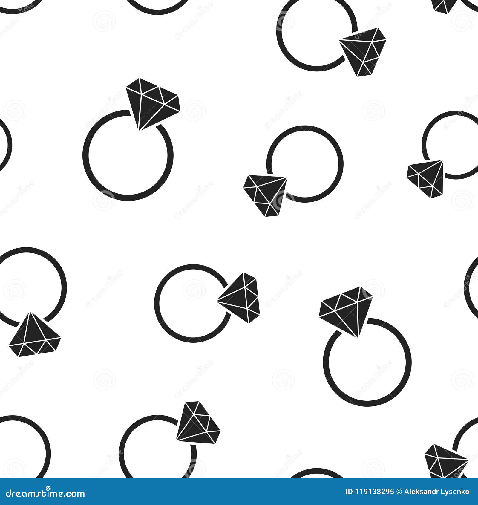 Engagement Ring with Diamond Icon Seamless Pattern Background. B Stock ...