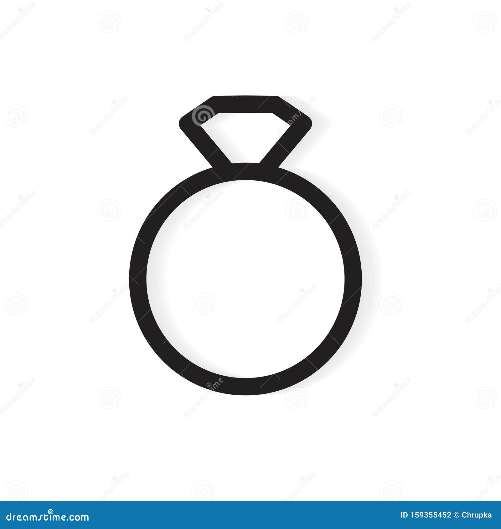 Engagement ring icon stock vector. Illustration of flat - 159355452
