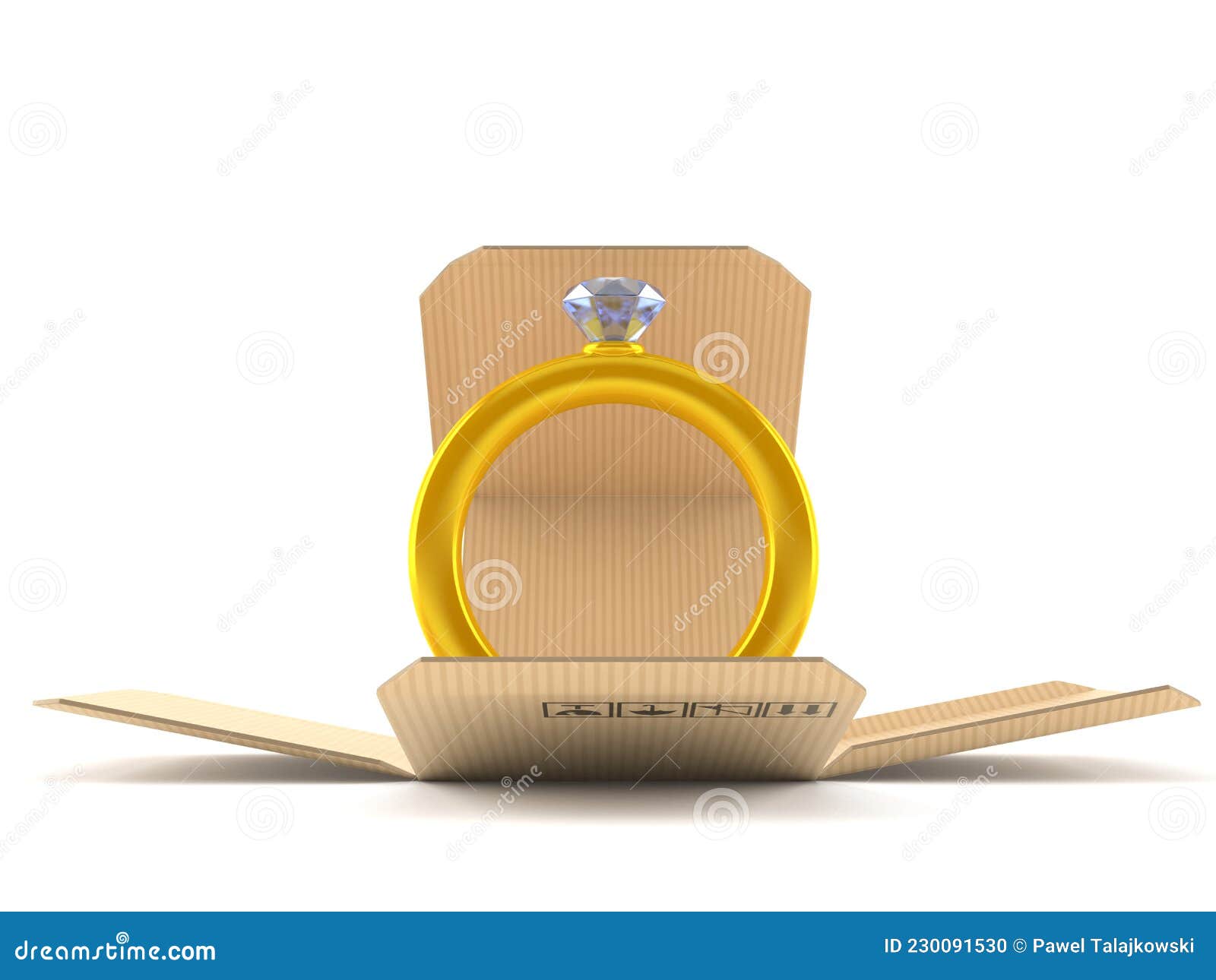 Engagement Ring Inside Package Stock Illustration - Illustration of ...